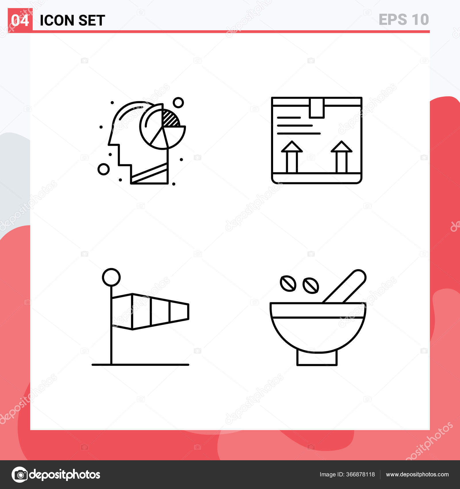 Line Pack Universal Symbols Analysis Air Human Box Flag Editable Stock ...