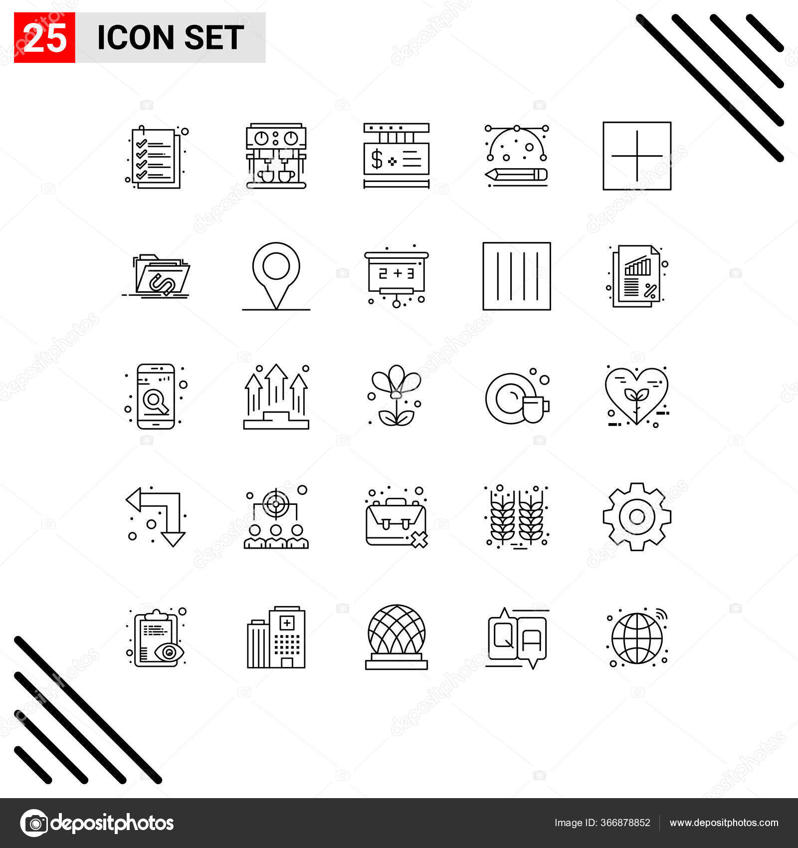 Pack Modern Lines Signs Symbols Web Print Media New Drawing Stock ...