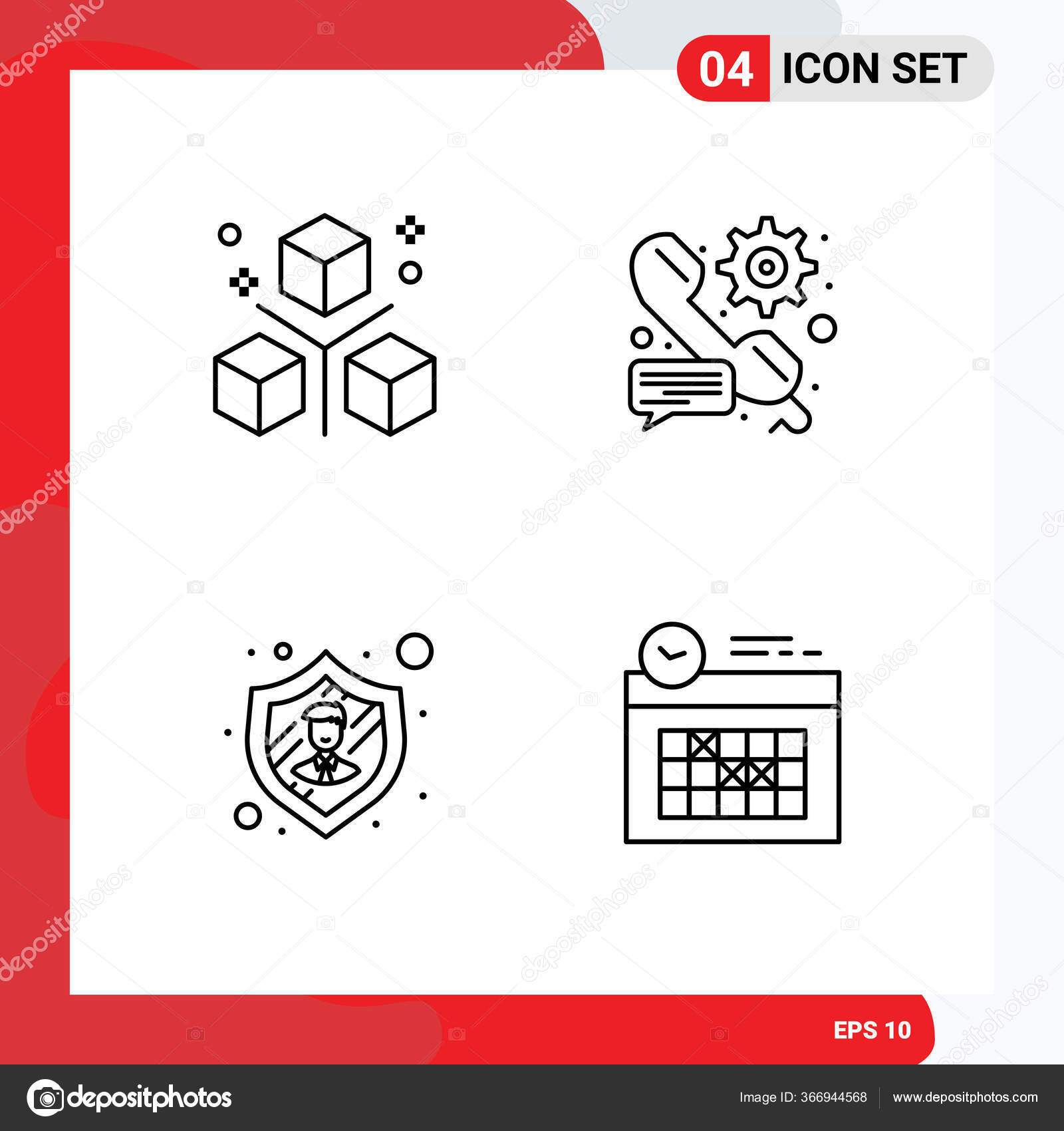 Universal Line Signs Symbols Coding Message Objects Gear Safety ...