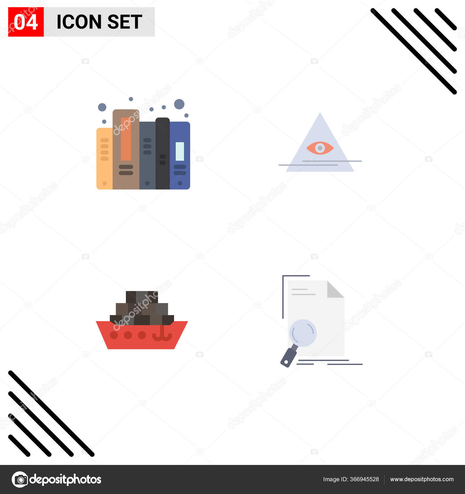 Group Flat Icons Signs Symbols History Ship Files Pyramid Analysis ...