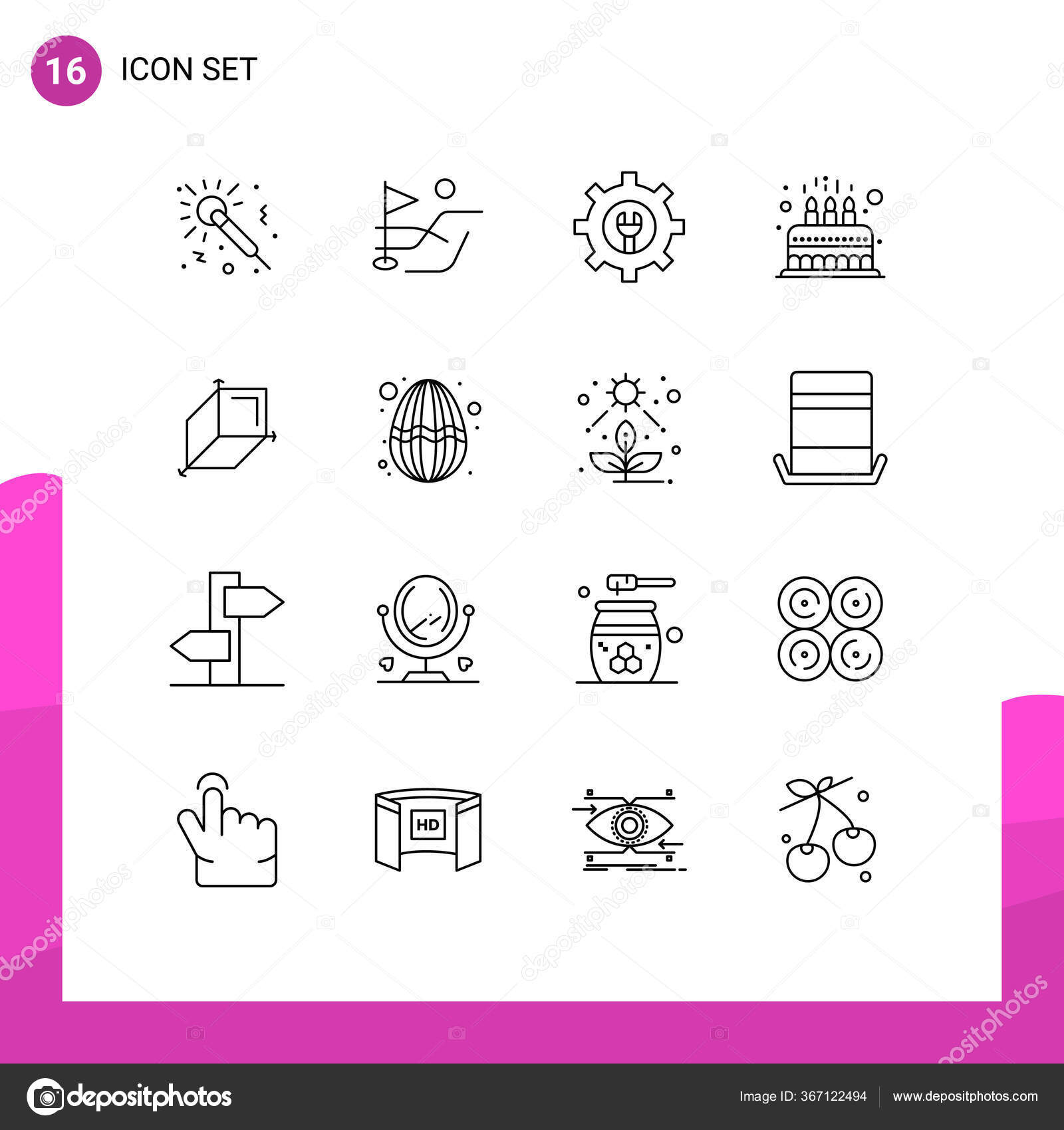 Outline Pack Universal Symbols Design Box Setting Kid Child Editable ...