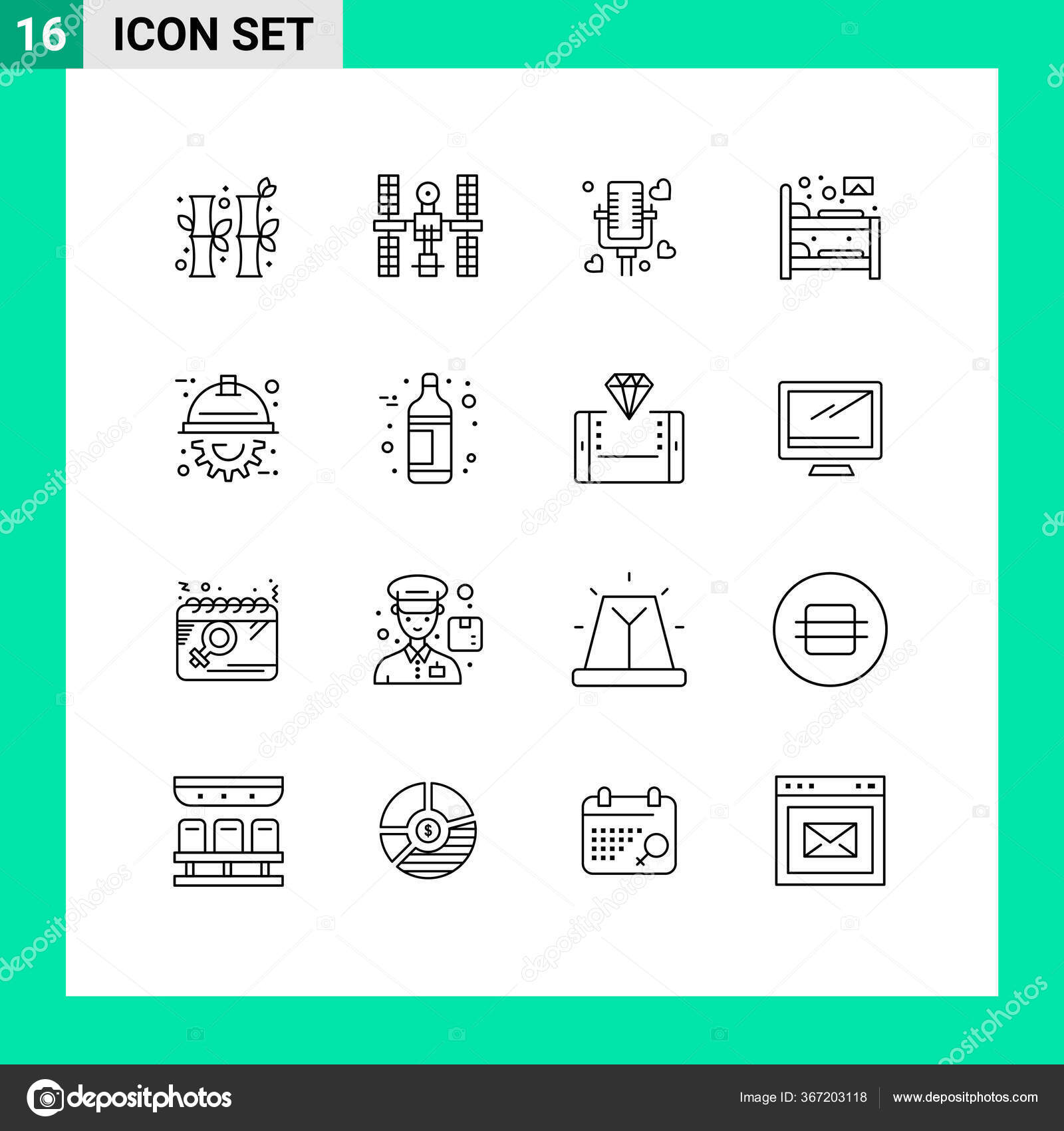 Thematic Vector Outlines Editable Sysymbols Automation Hostel Space ...
