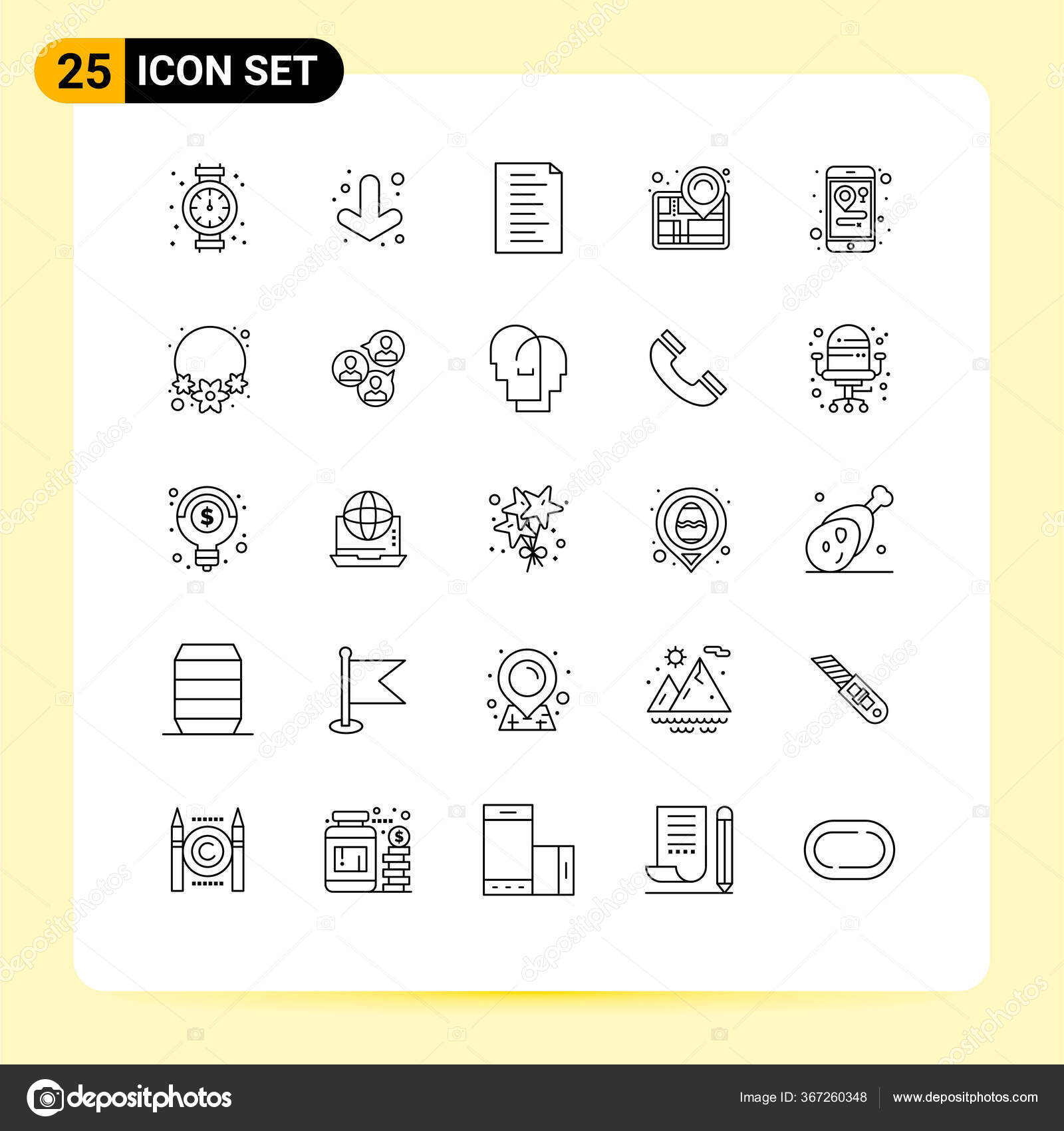 Thematic Vector Lines Editable Symbols Flower Maps Html Location Pin ...