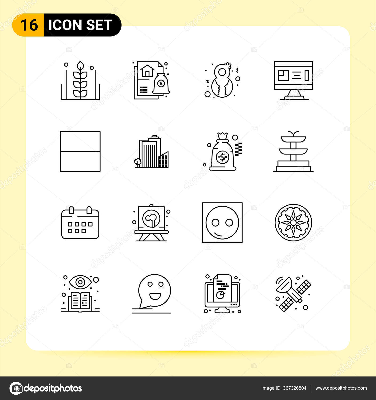 Group Modern Outlines Set Planning Construction Mortgage Blueprint ...