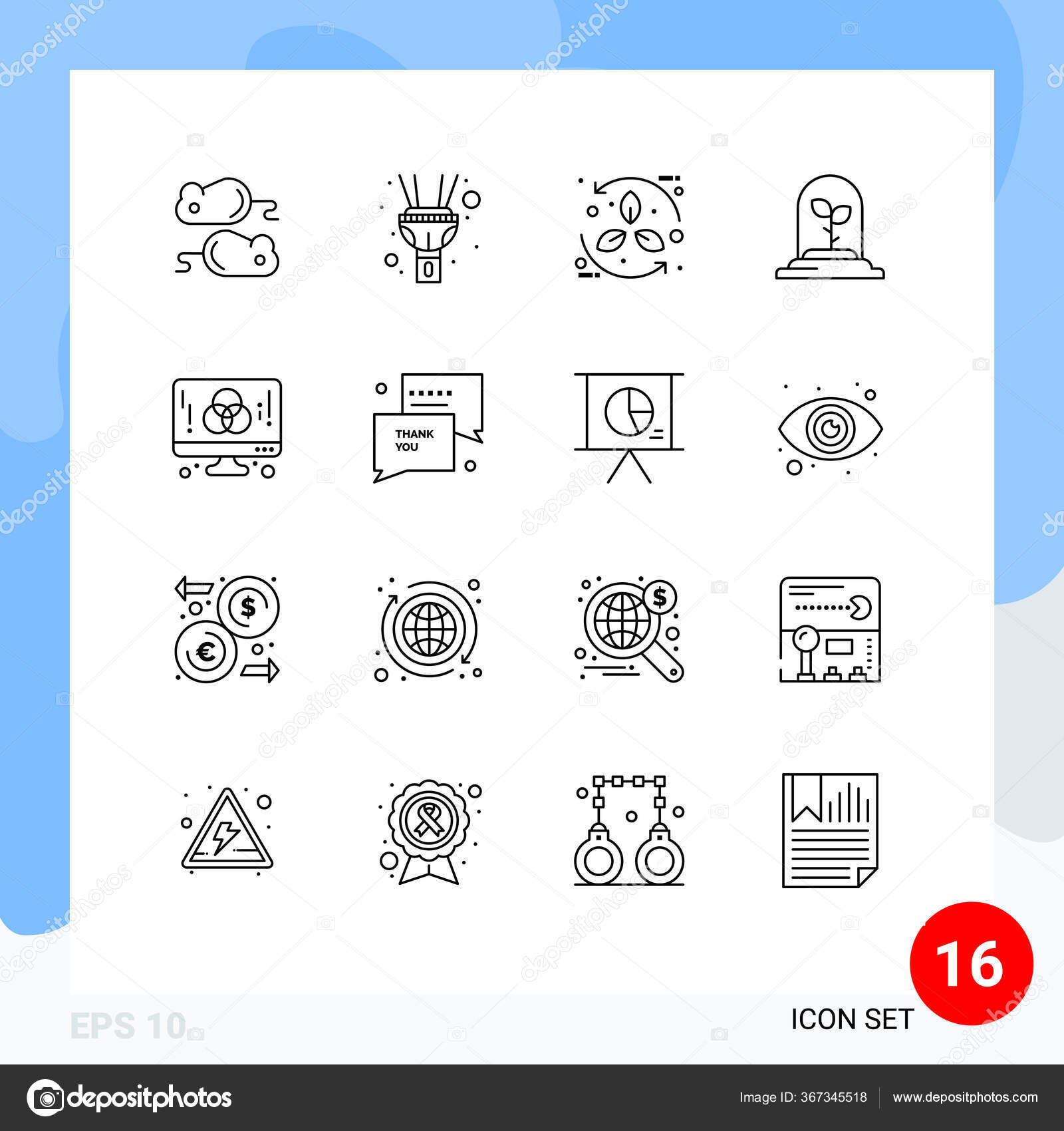 Group Modern Outlines Set Development Computer Cycle Plant Technology ...
