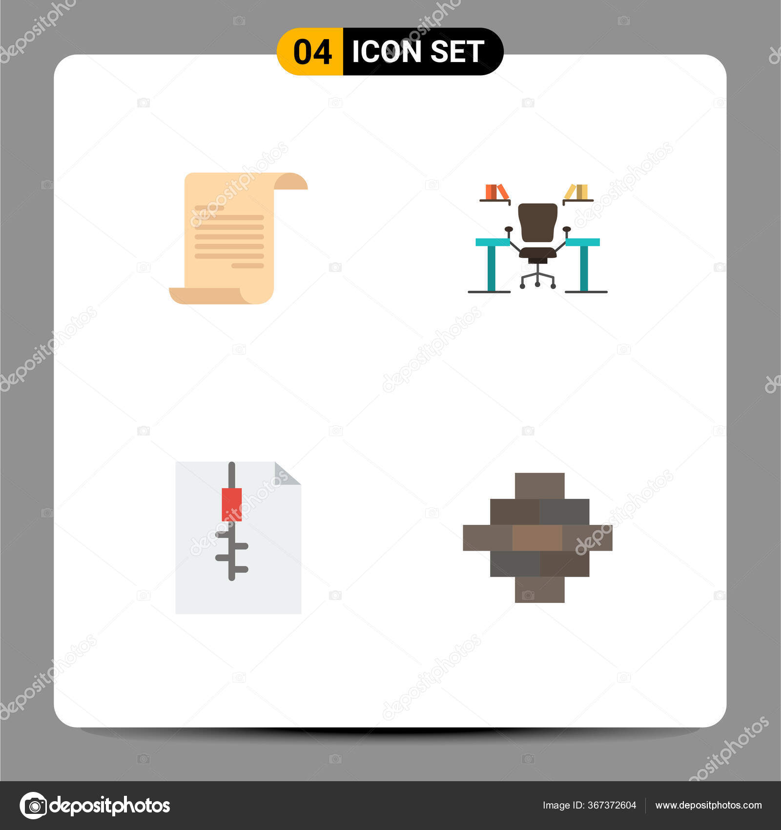 Universal Icon Symbols Group Modern Flat Icons File Work Place Stock ...