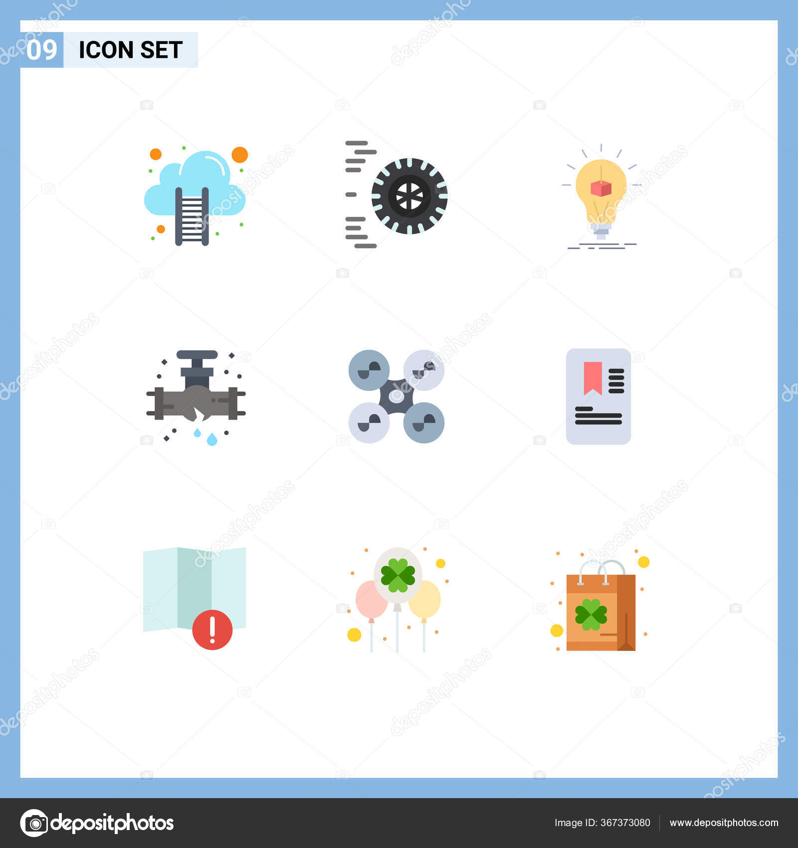 Pack Modern Flat Colors Signs Symbols Web Print Media Fly Stock Vector ...