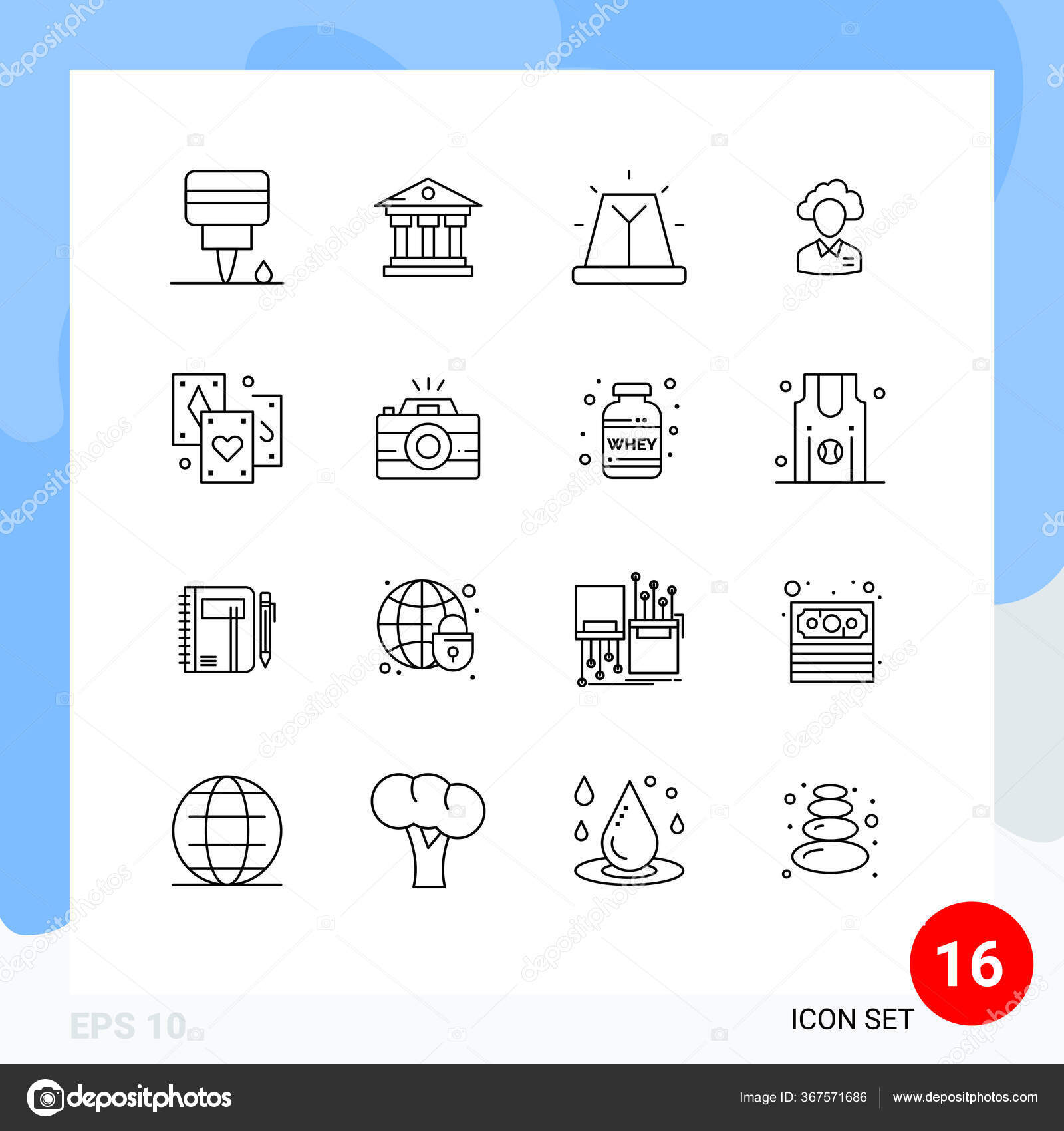 Universal Outlines Set Web Mobile Applications Resource Manager Bell Management Stock Vector By