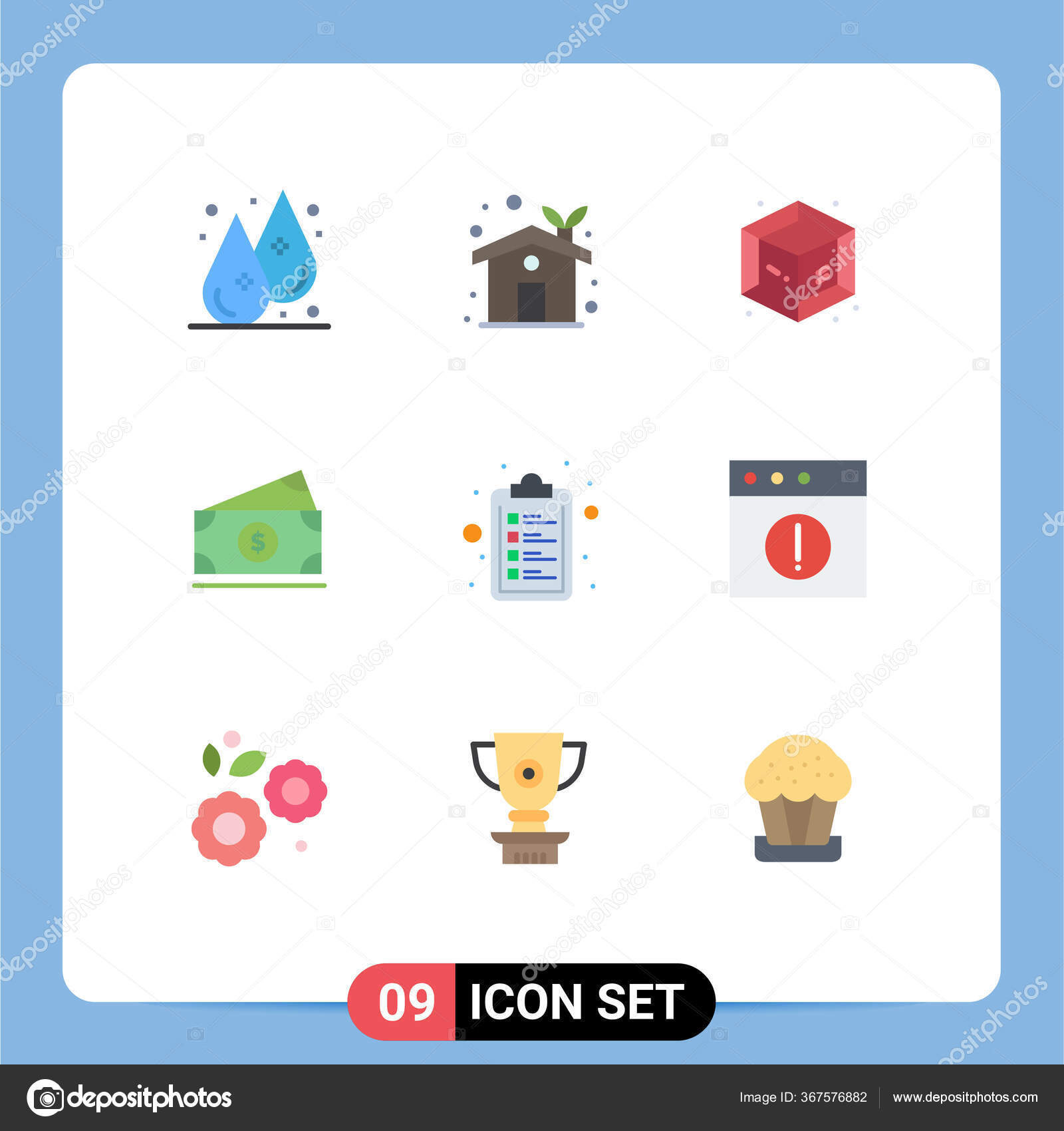 Modern Set Flat Colors Symbols List Check List Creative Usa Stock ...