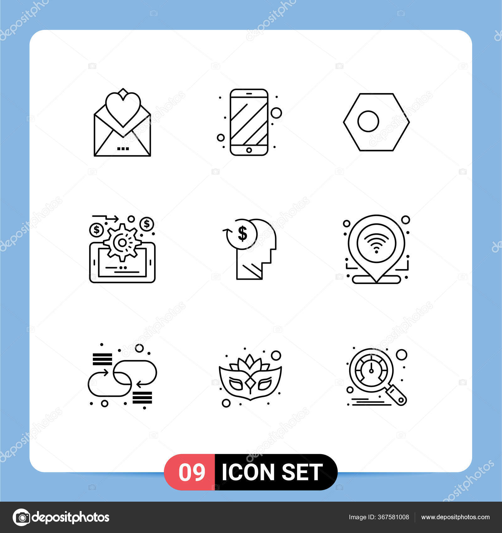 Outline Pack Universal Symbols Account Data Management Electronic ...