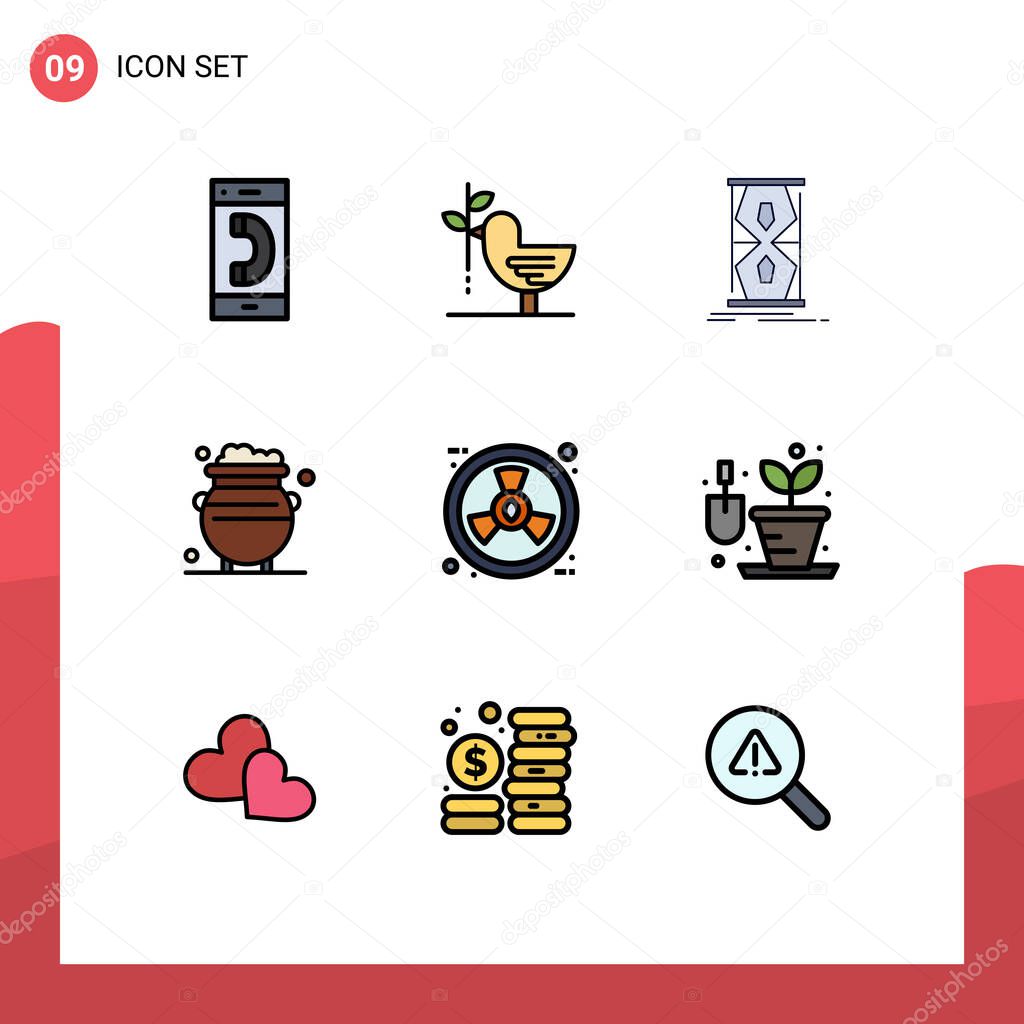 Stock Vector Icon Pack de 9 l neas de signos y s mbolos para la suerte ...