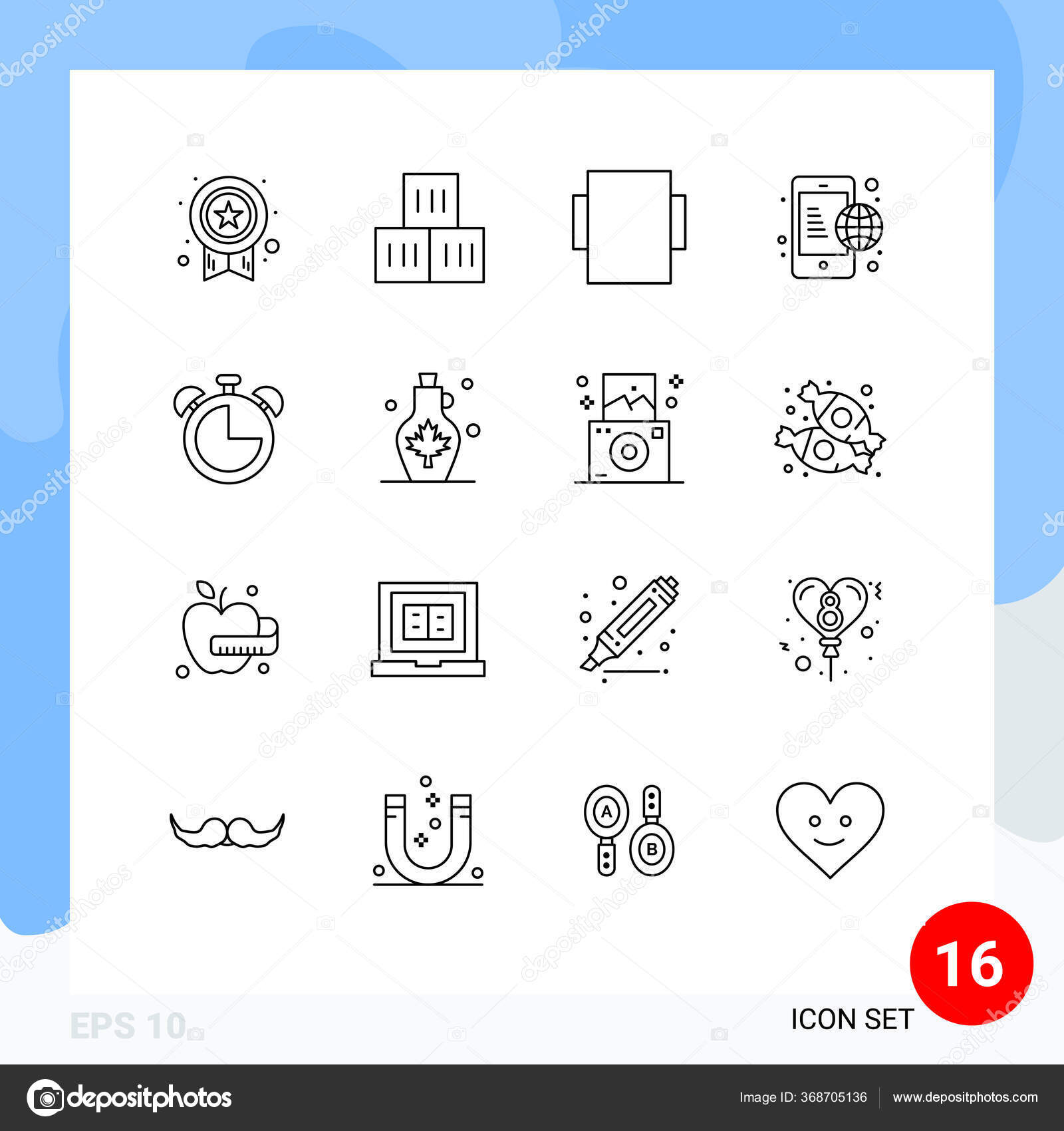 Outline Pack Universal Symbols Timer Clock Layout Alarm Global Editable ...