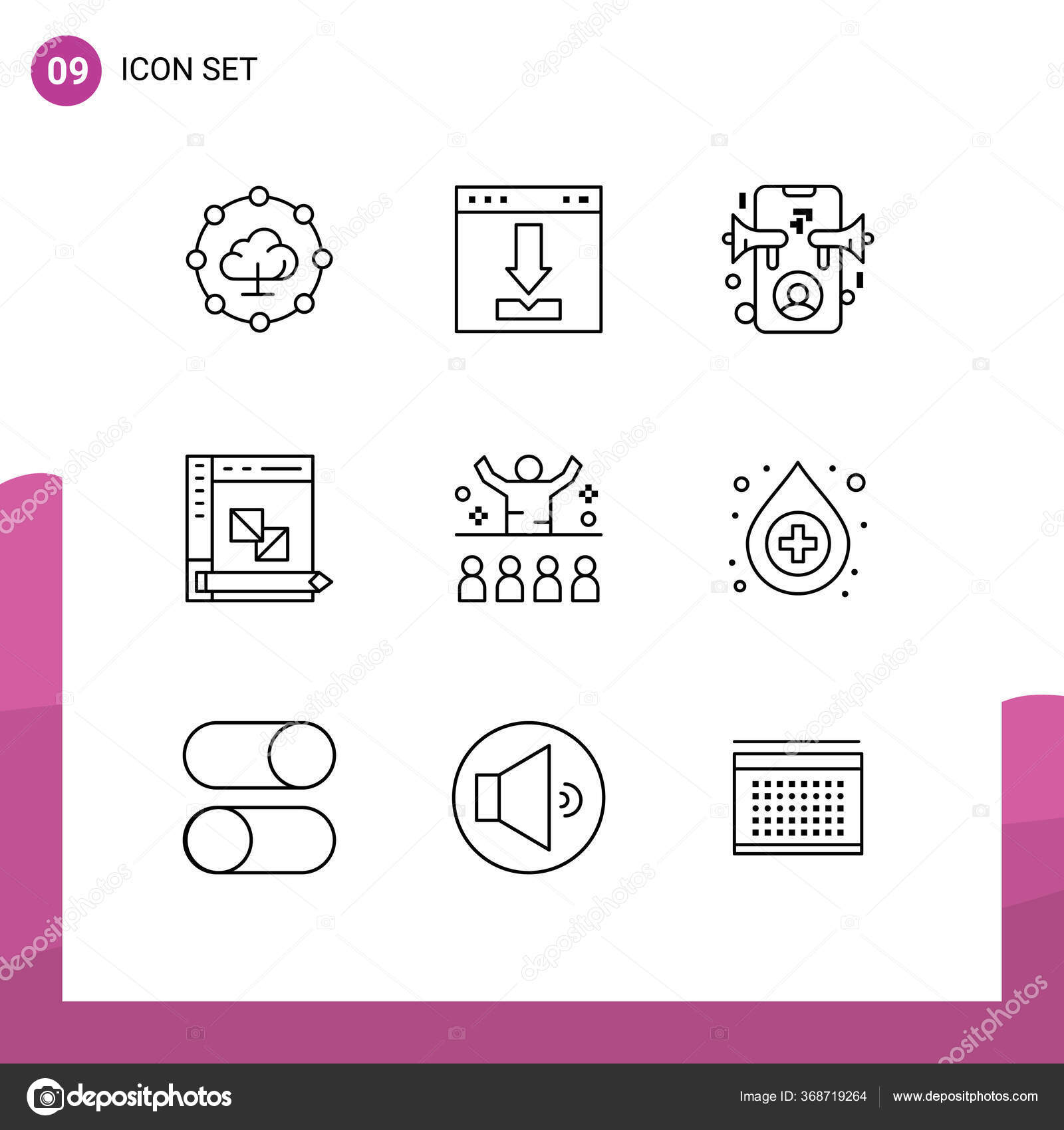 Mobile Interface Outline Set Pictograms Communication Panel Development Coding Editable Vector ...