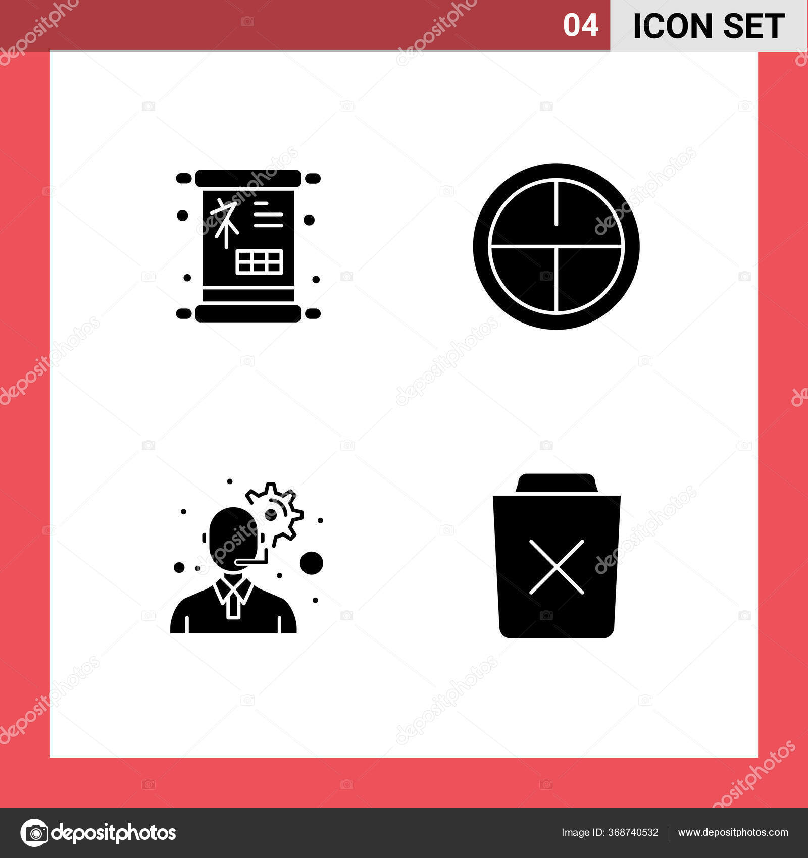 Pack Creative Solid Glyphs Chinese Management Sign Military Bin ...