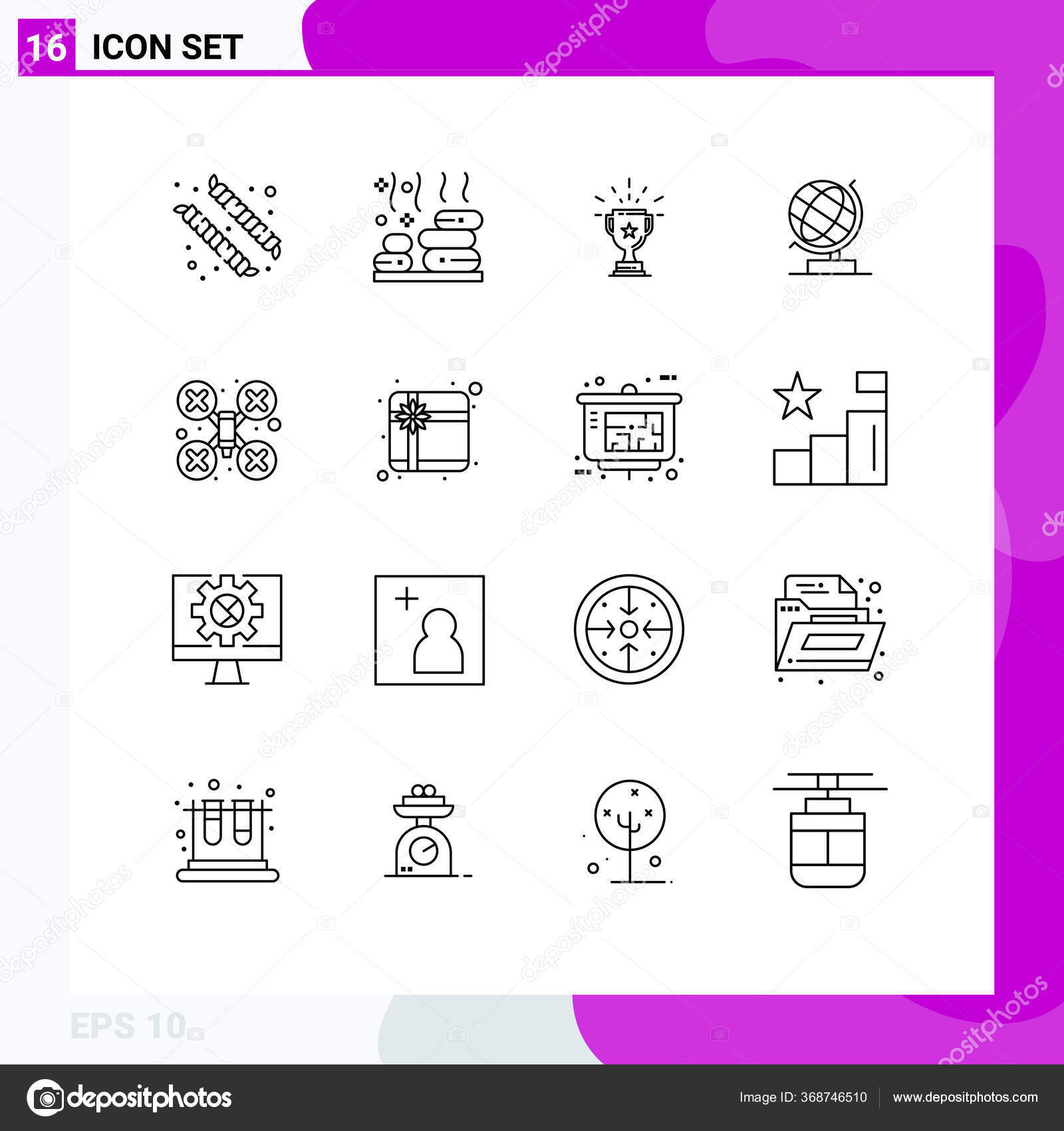 Universal Icon Symbols Group Modern Outlines Web Office Achievement ...