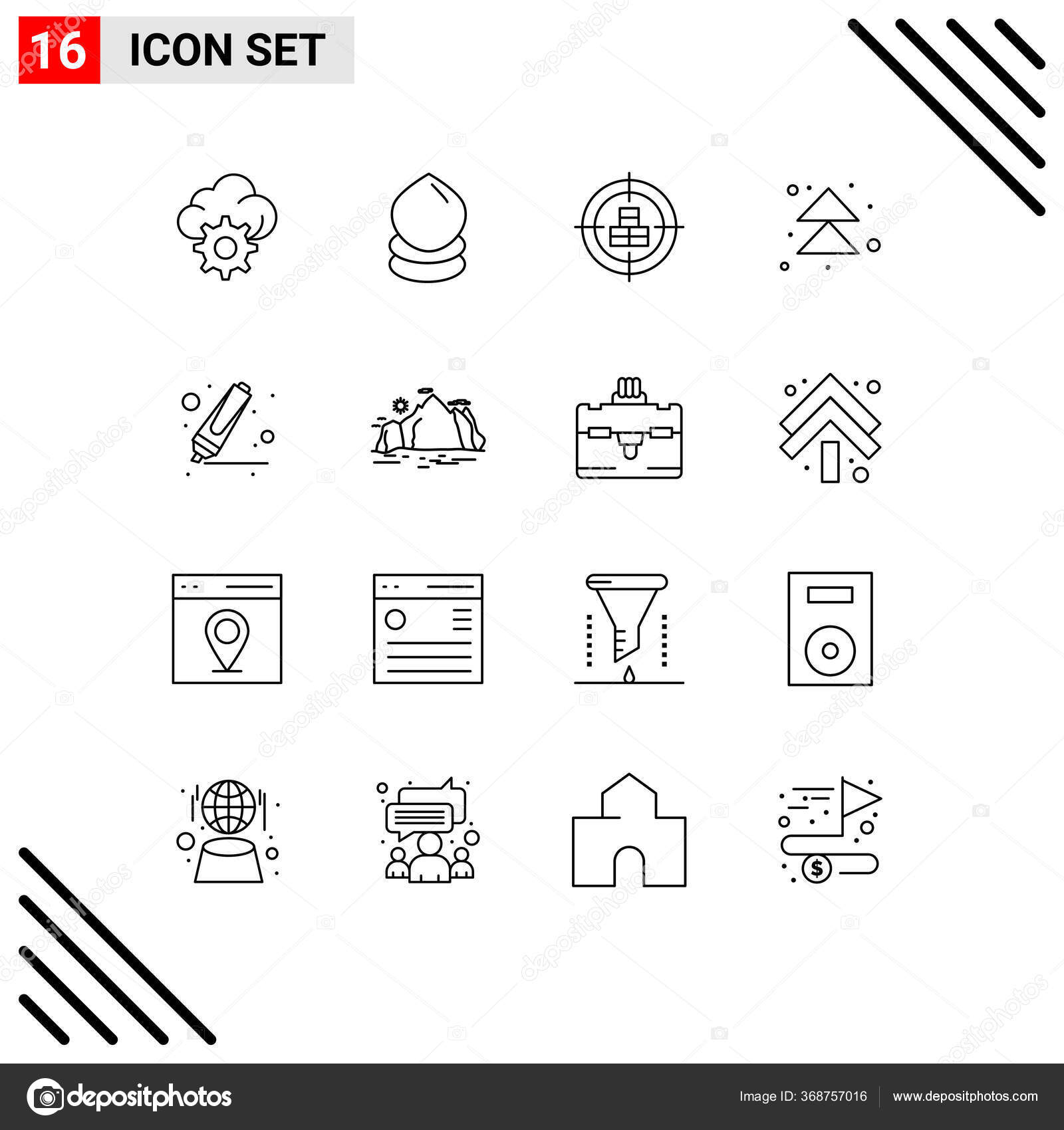Universal Icon Symbols Group Modern Outlines Highlighter Crosshair Next ...