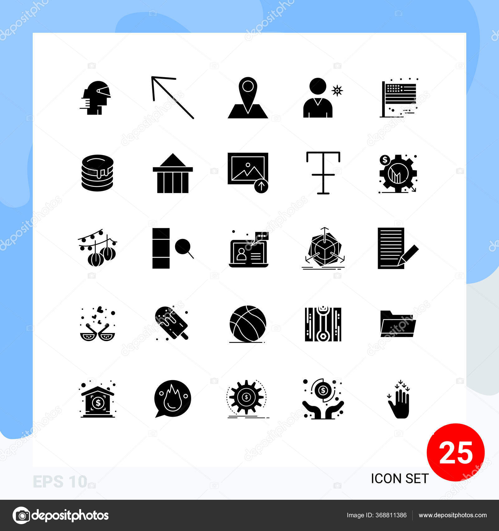 Set Modern Icons Symbols Signs Thanksgiving American Contact User ...