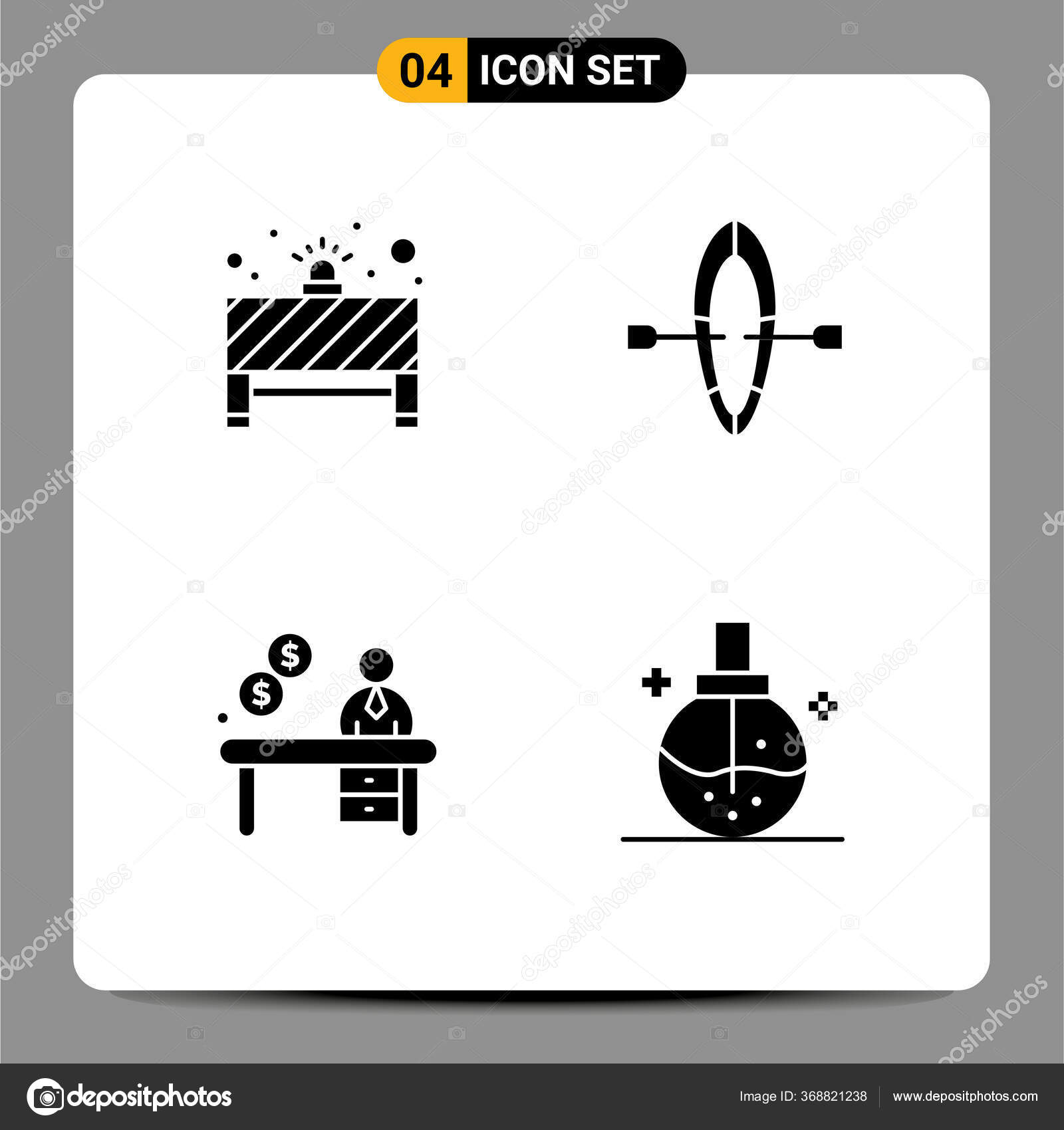Solid Glyph Pack Universal Symbols Board Office Red Light Beach Stock ...
