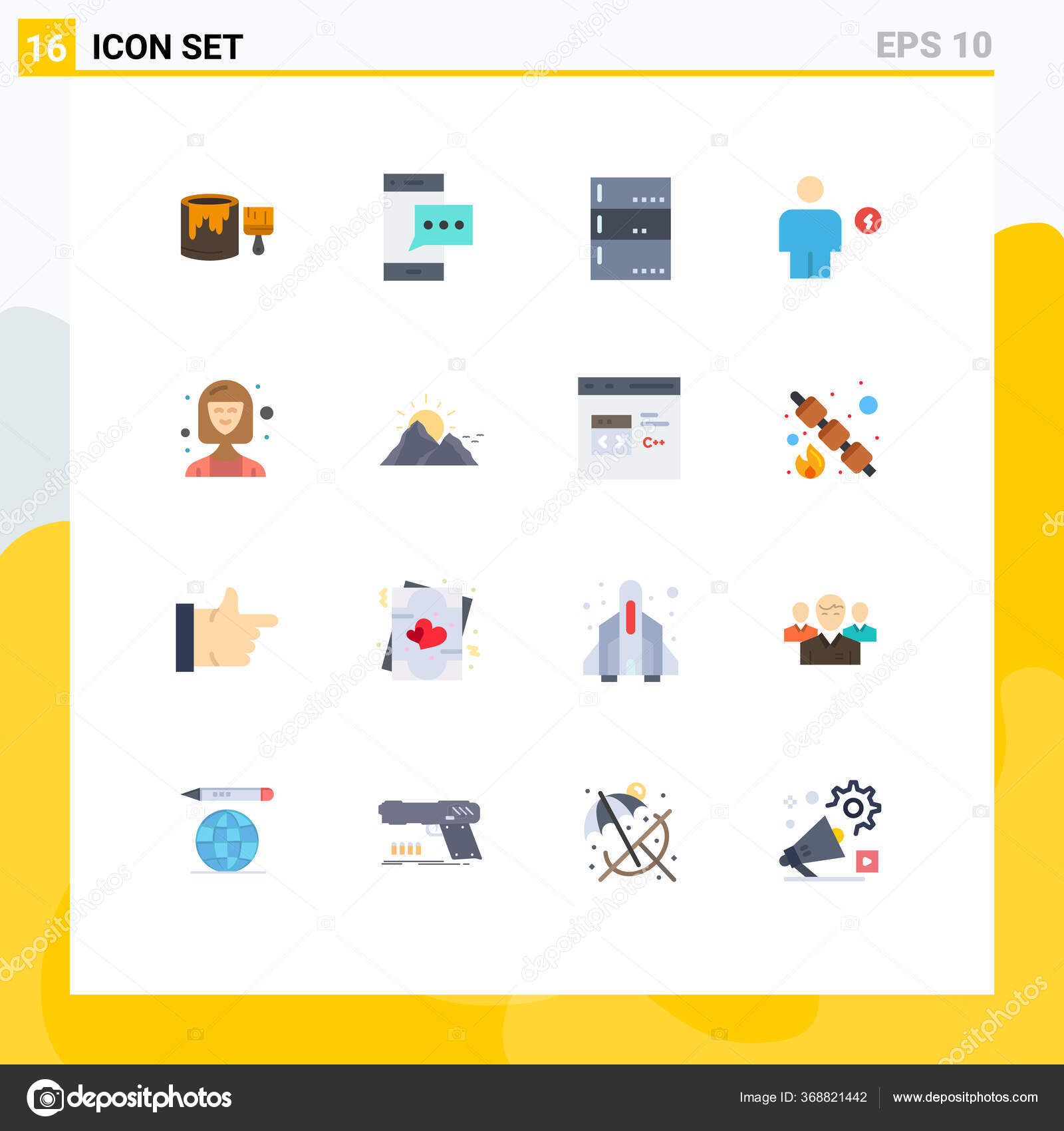 Universal Icon Symbols Group Modern Flat Colors Human Electricity Smart ...