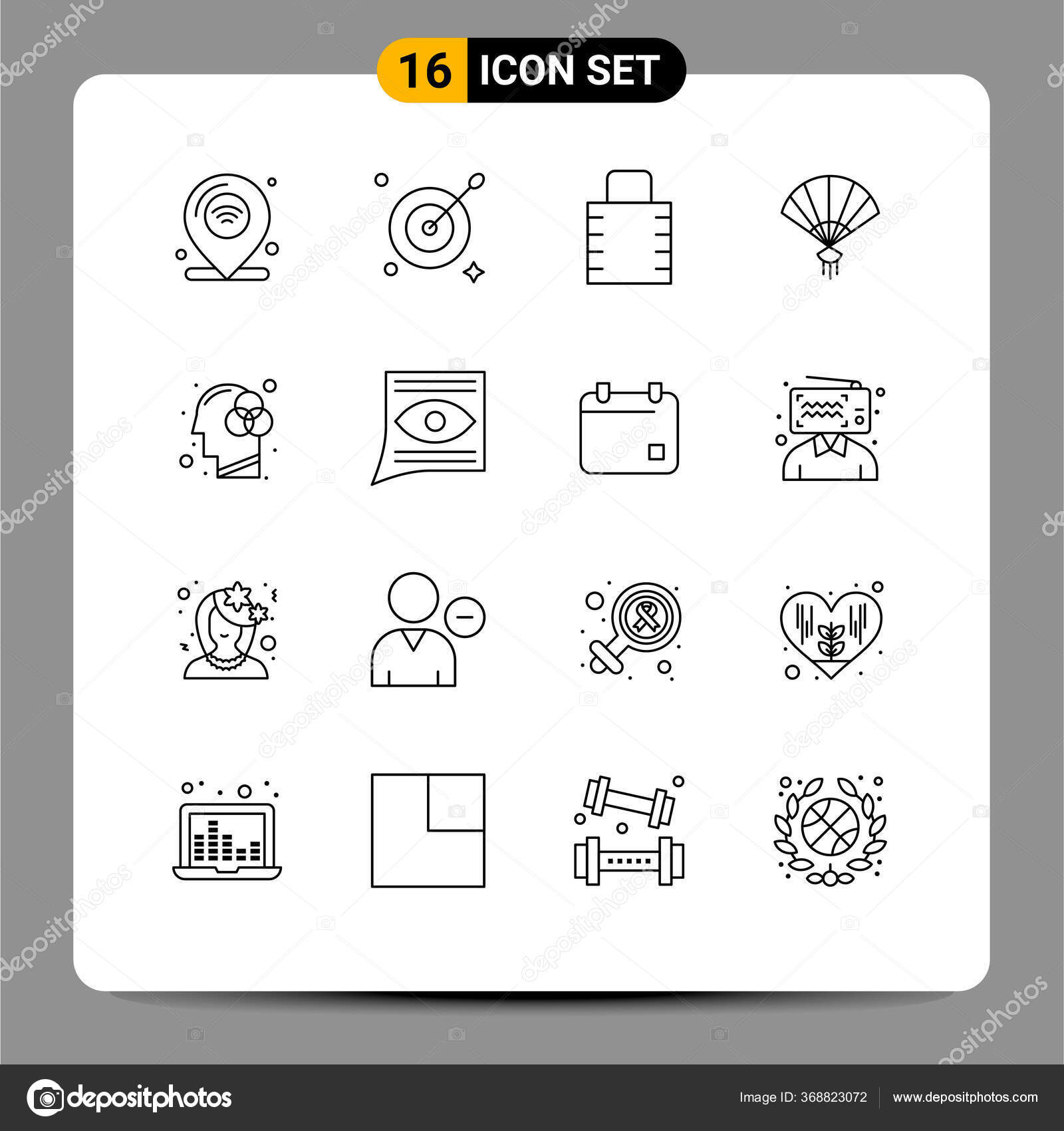 Thematic Vector Outlines Editable Symbols Human Mind Chinese Key China ...