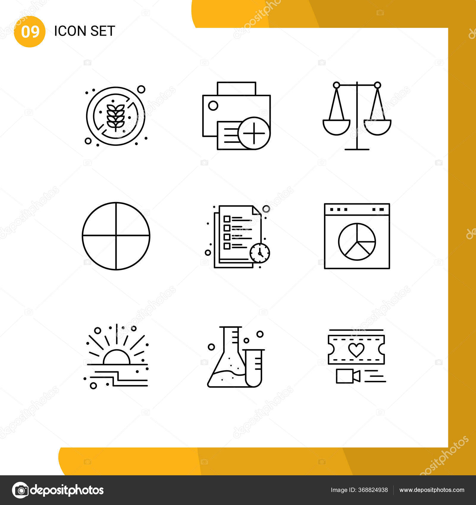 Set Modern Icons Symbols Signs Study Time Tablet Hardware Pill Stock ...