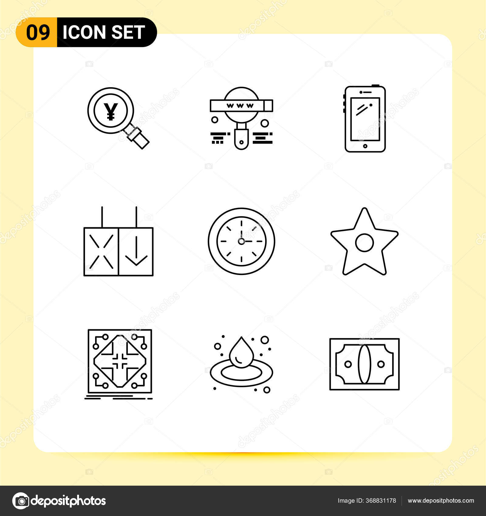 Universal Outlines Set Web Mobile Applications Alarm Reverse Web Light Stock Vector By ©flatart