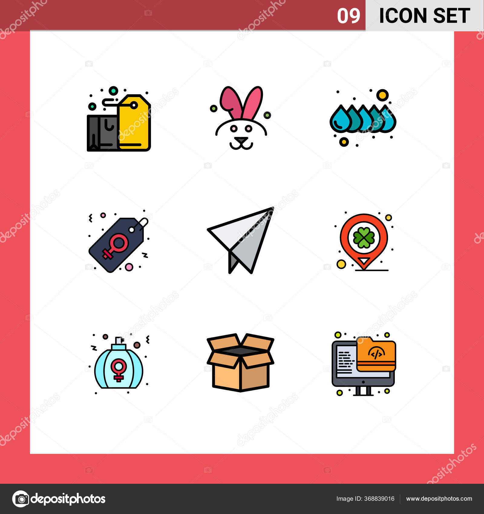 Filledline Flat Color Pack Universal Symbols Day Paper Color Women ...