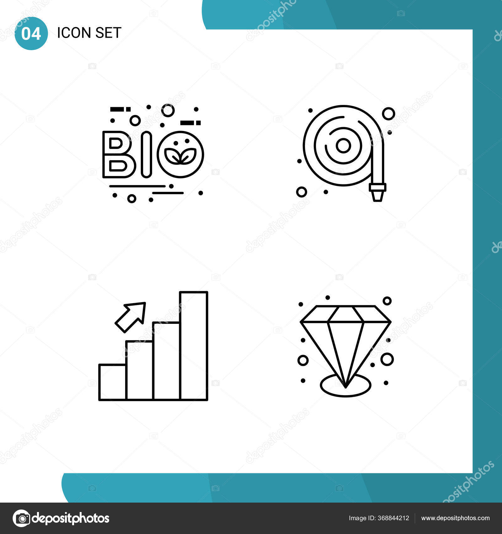 Universal Line Signs Symbols Bio Bar Nature Hose Chart Editable Stock ...