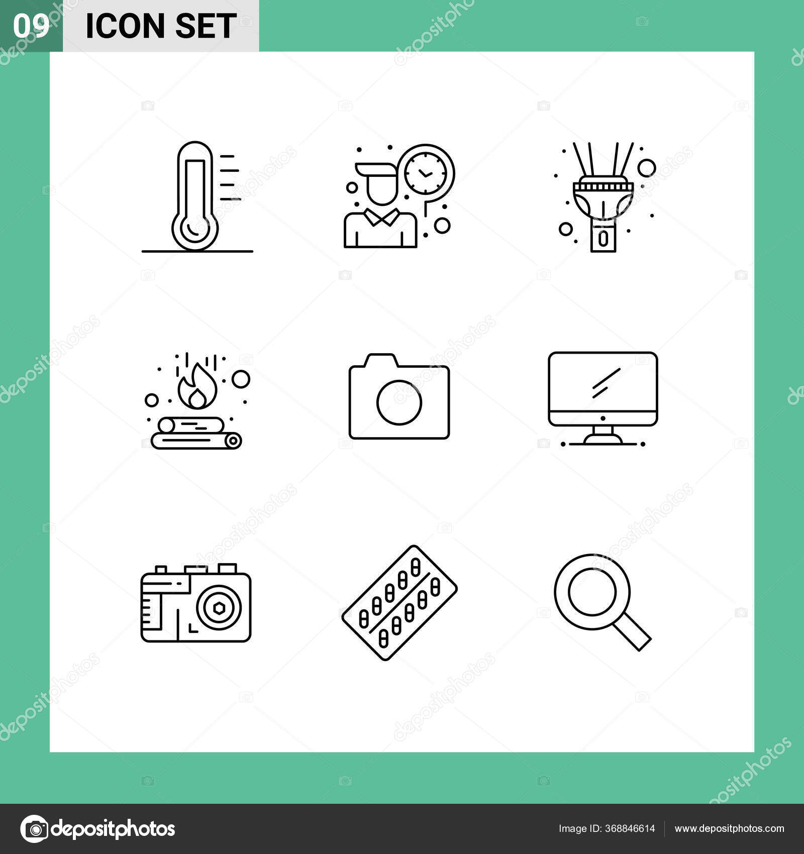 Outline Pack Universal Symbols Image Flame Working Fire Campfire ...