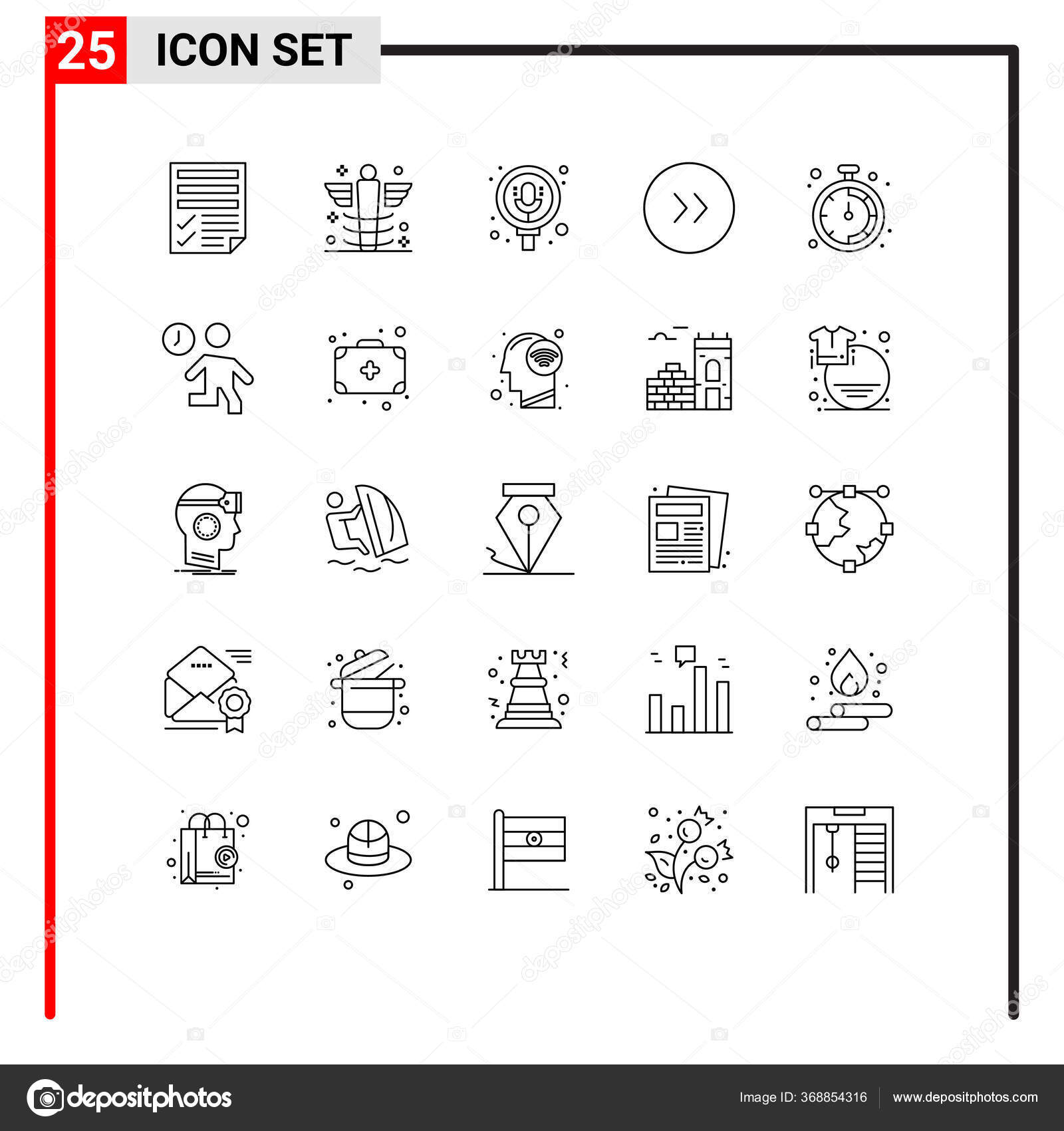 Pack Modern Lines Signs Symbols Web Print Media Business Circle Stock ...