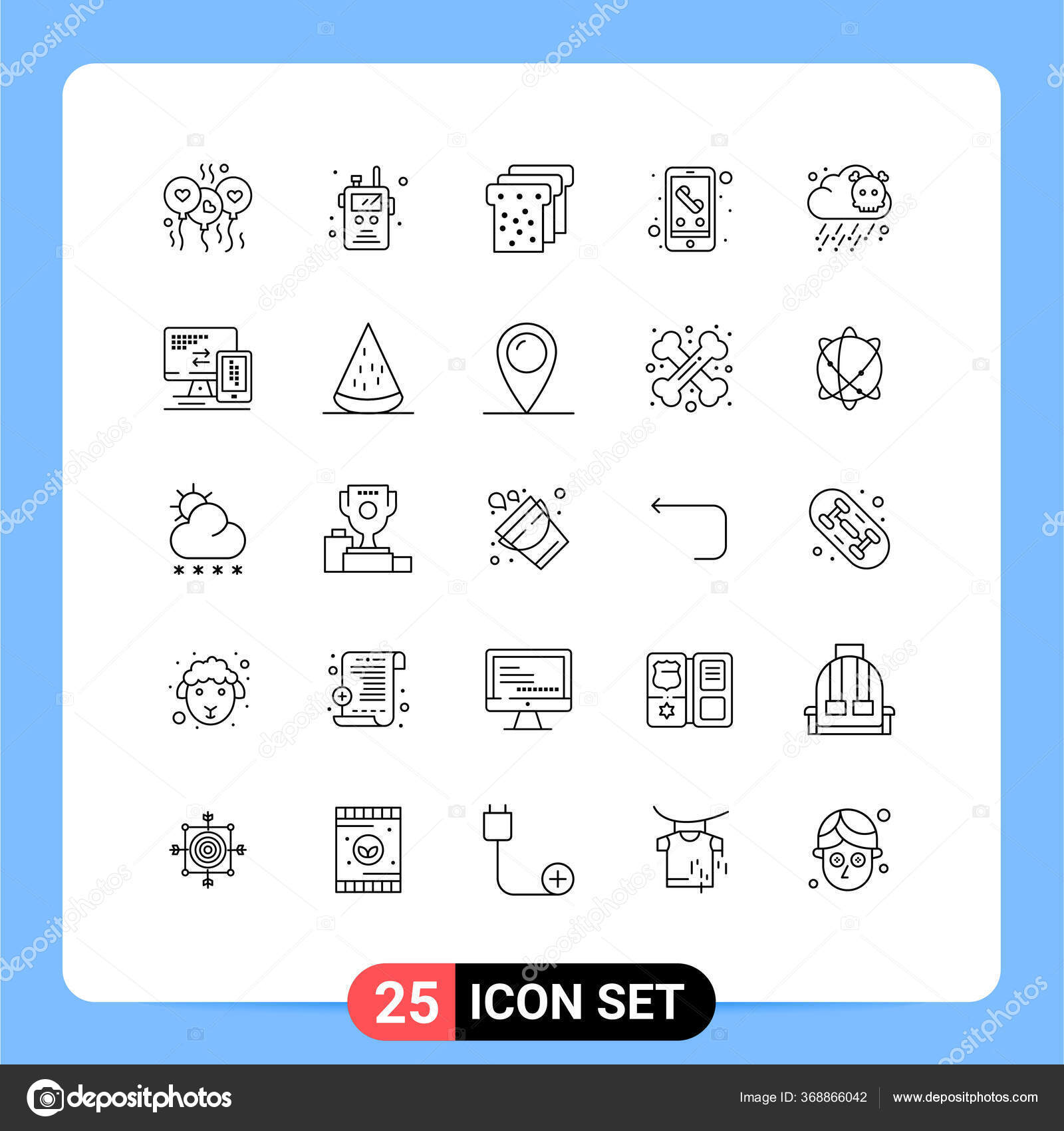 Pack Modern Lines Signs Symbols Web Print Media Pollution Gas Stock ...