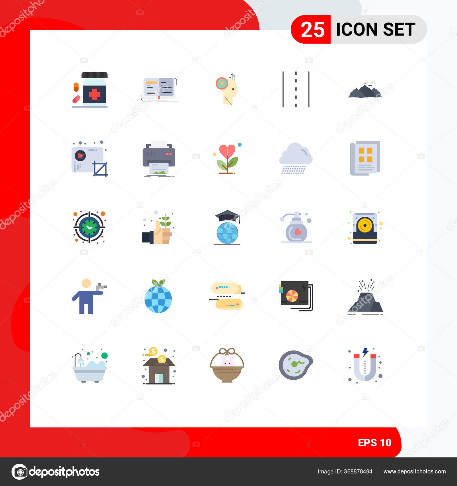 Universal Flat Color Signs Symbols Lines Driveway Story Idea Staff ...