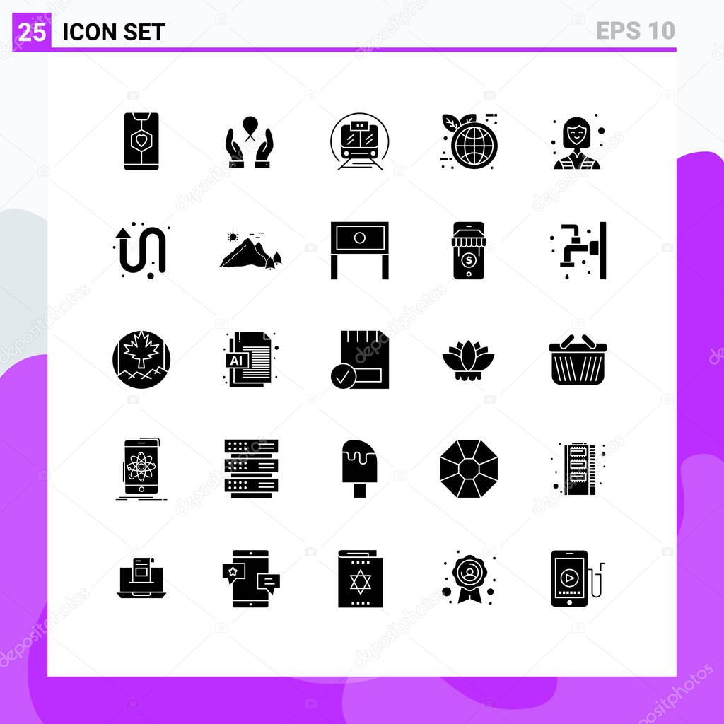 Grupo de 25 signos y símbolos sólidos para la industria, el medio ...