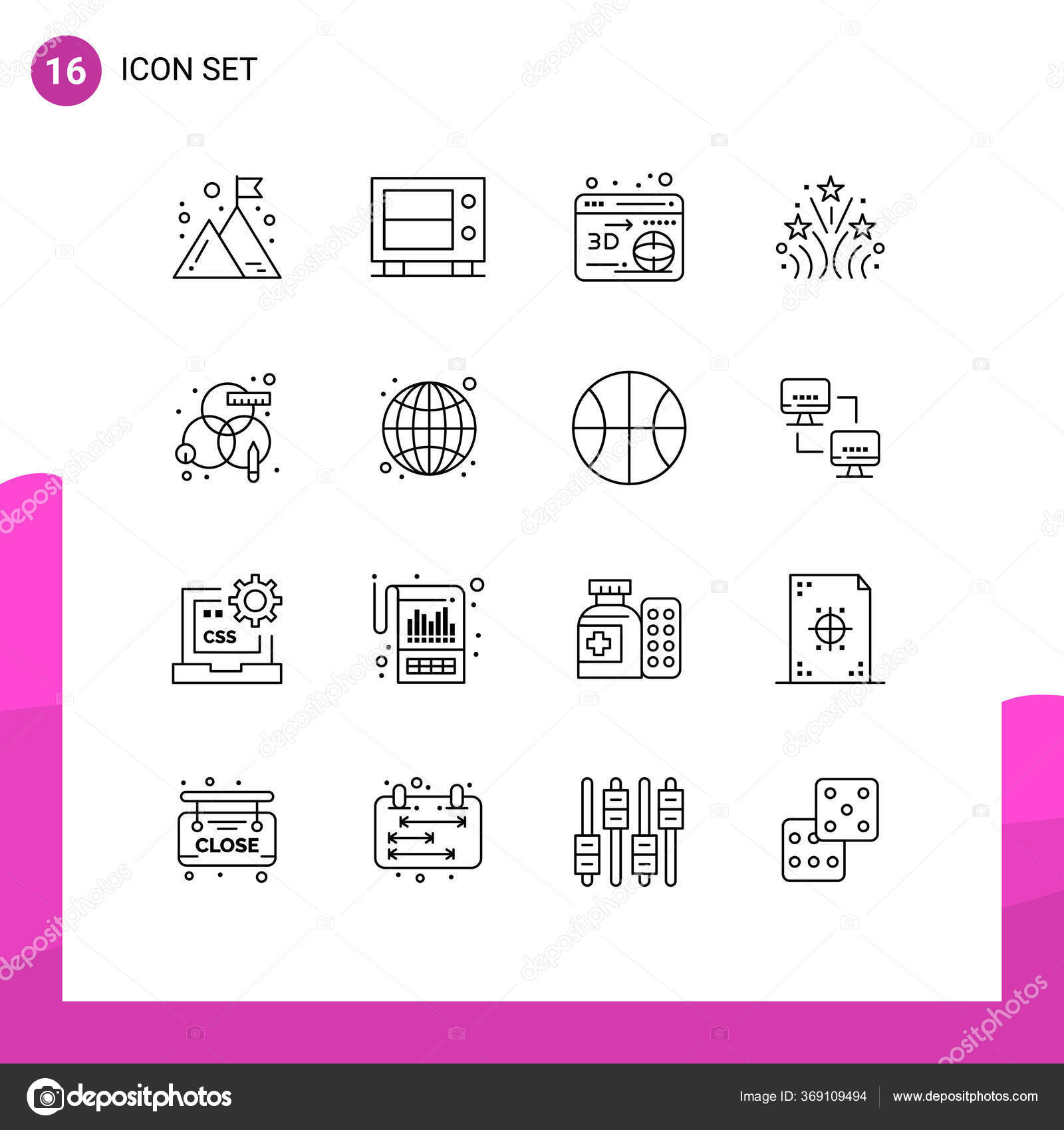 Outline Pack Universal Symbols Design Process Printer Creative Love ...