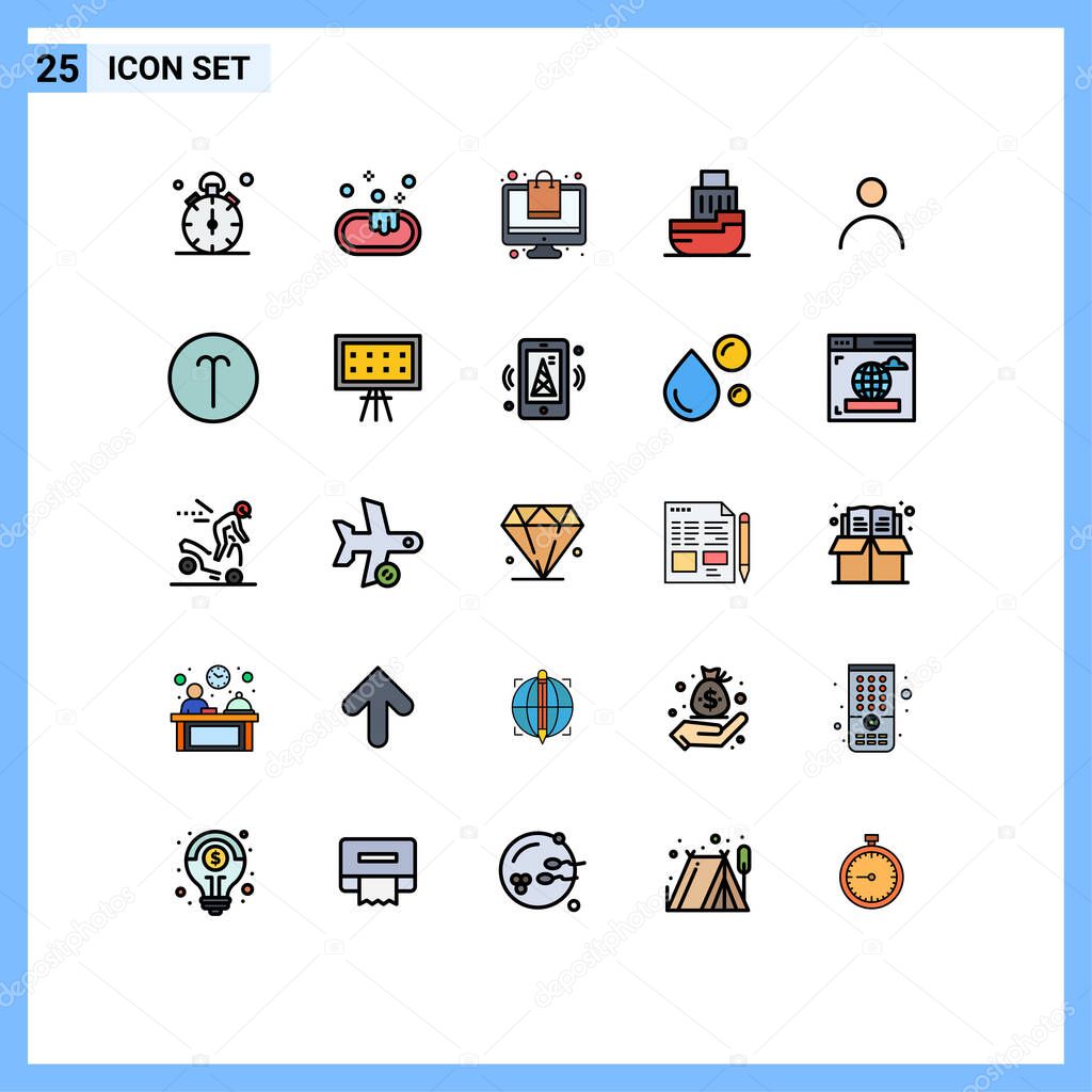 Moderno set de 25 Colores de Peso de L nea Filtrada Pictograf a de personal, env o, comercio ...