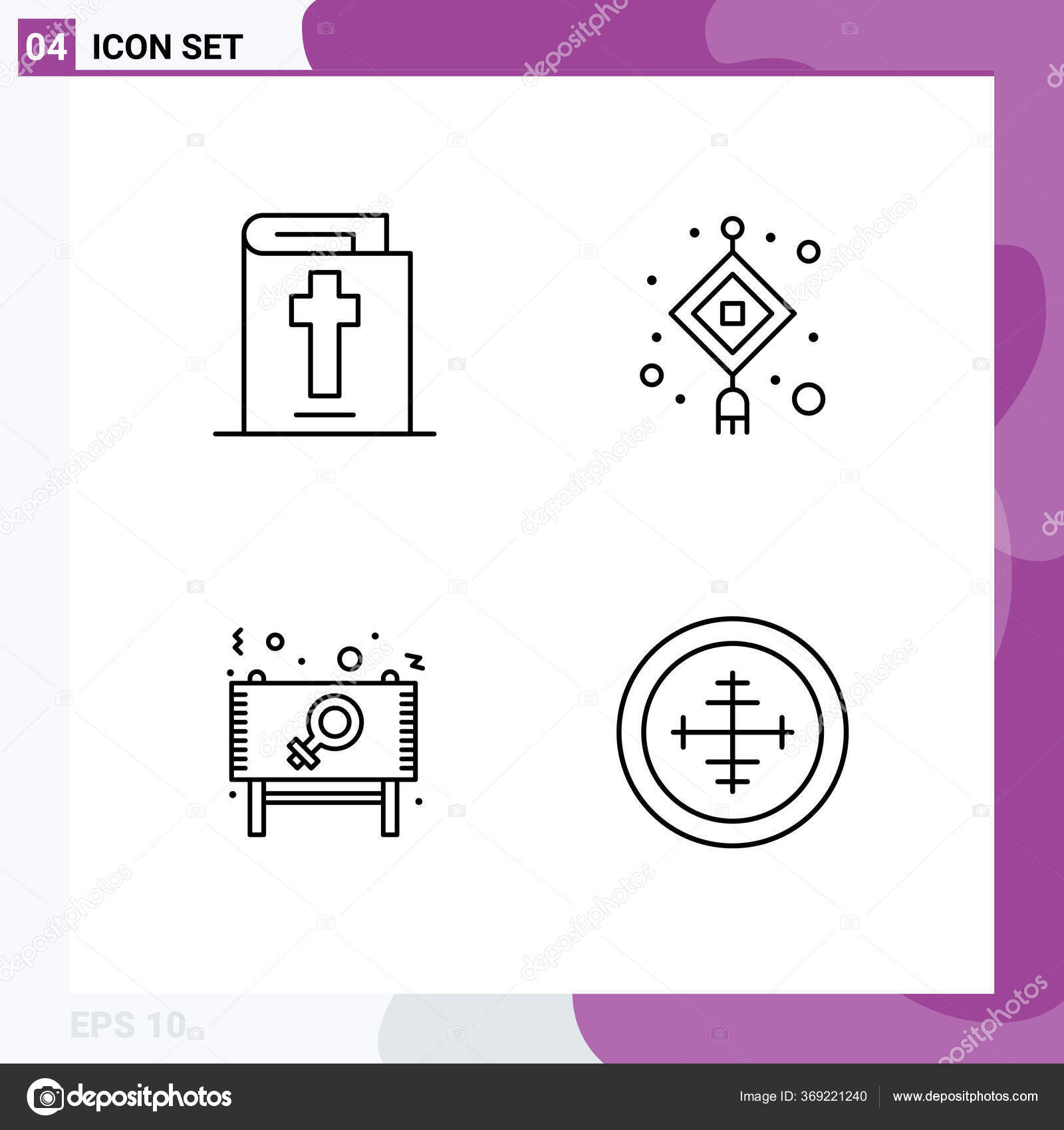 Mobile Interface Line Set Pictograms Bible Day Chinese Light Sign Stock Vector Image By ©flatart