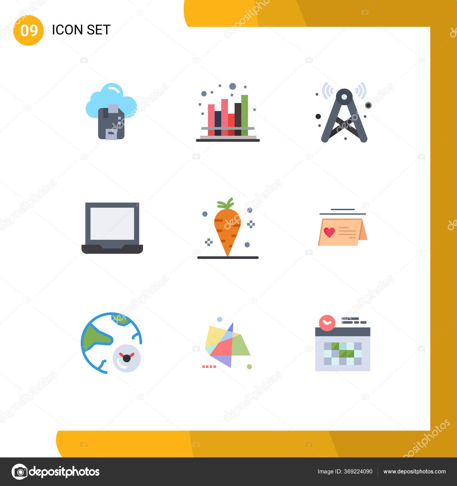 Group Flat Colors Signs Symbols Preference Configure Modern Computer ...