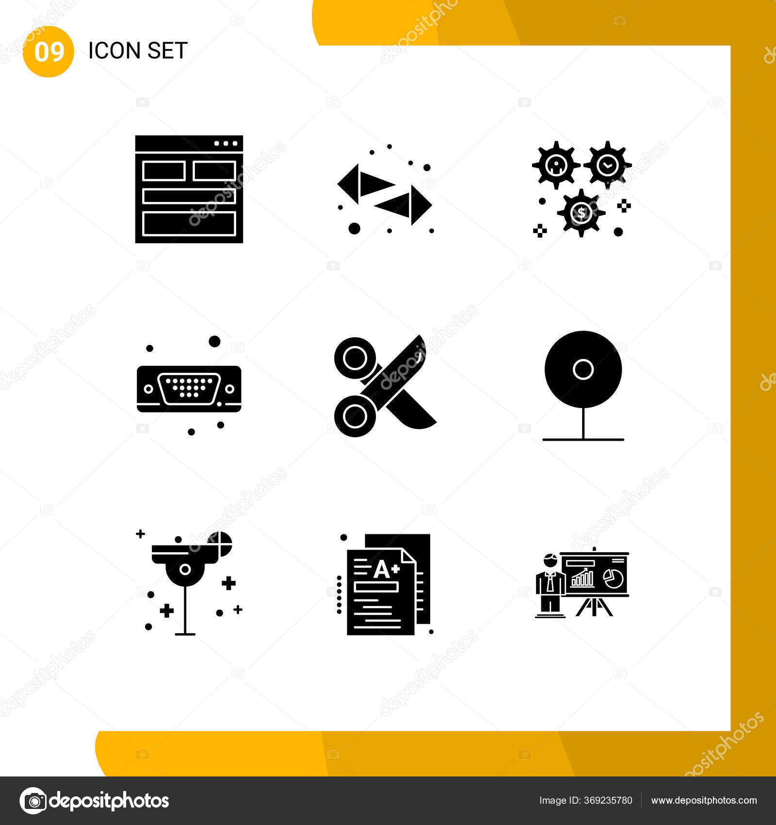 Creative Icons Modern Signs Sysymbols Vga Input Right Display ...