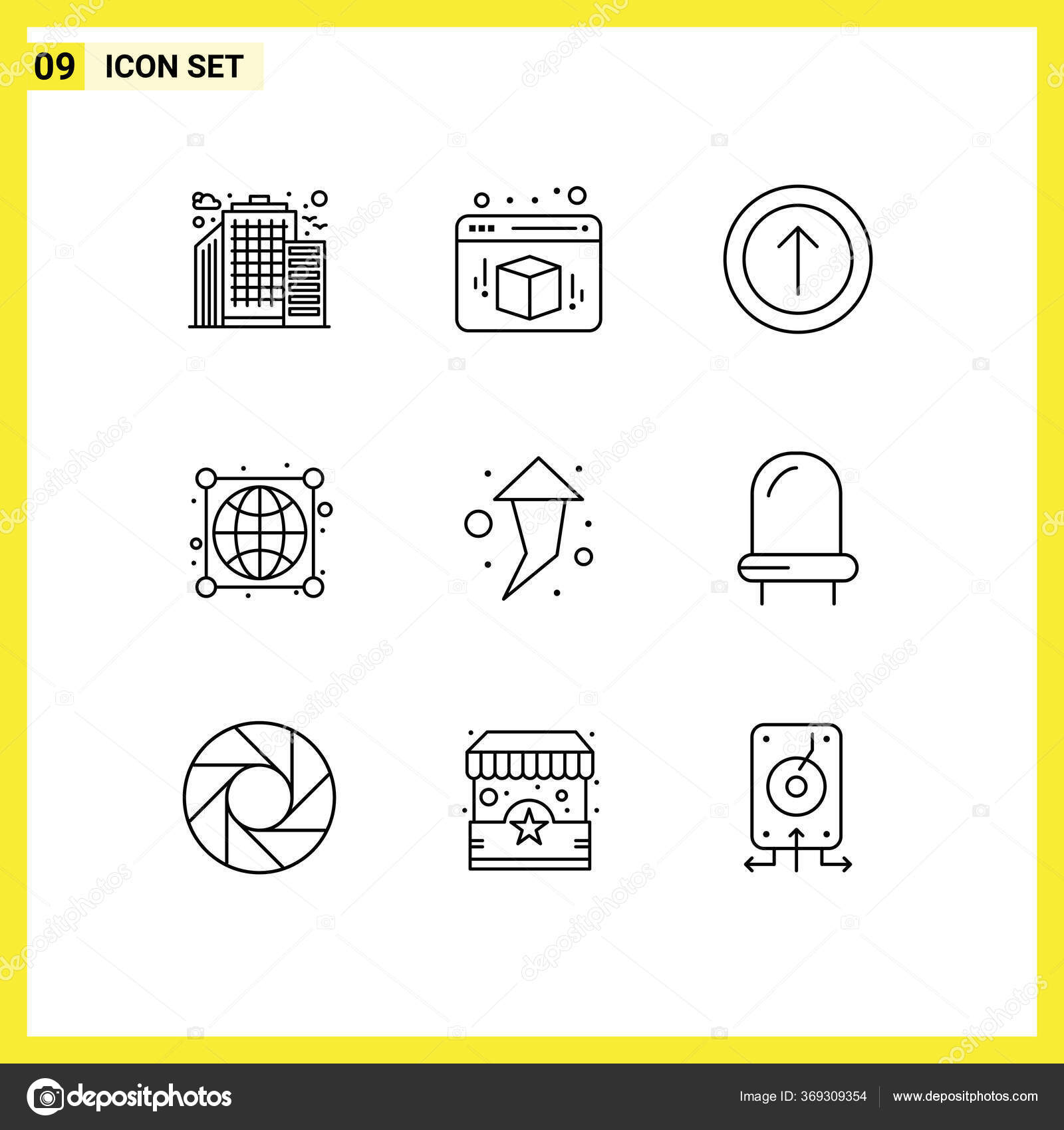 Universal Outline Signs Symbols Led Right Connections Editable Vector ...