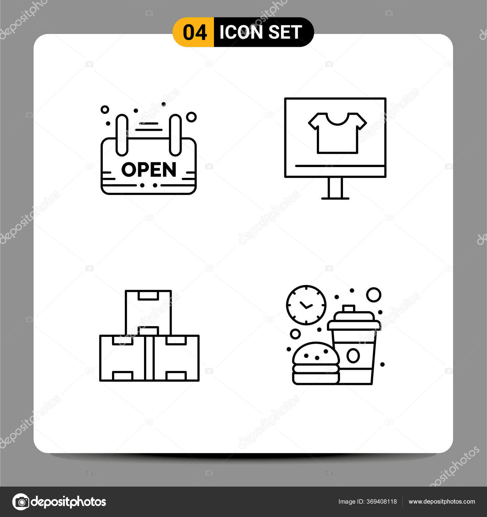Mobile Interface Line Set Pictograms Open Industry Board Buy Production Stock Vector By ©flatart