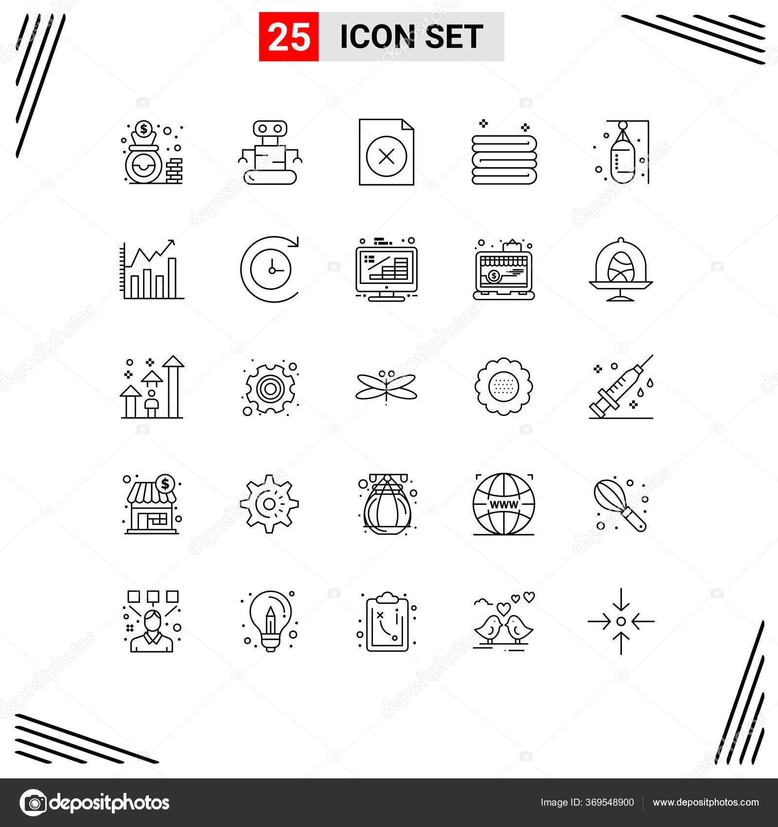 Group Lines Signs Symbols Sports Punching Document Boxer Towel Editable Stock Vector By ©flatart
