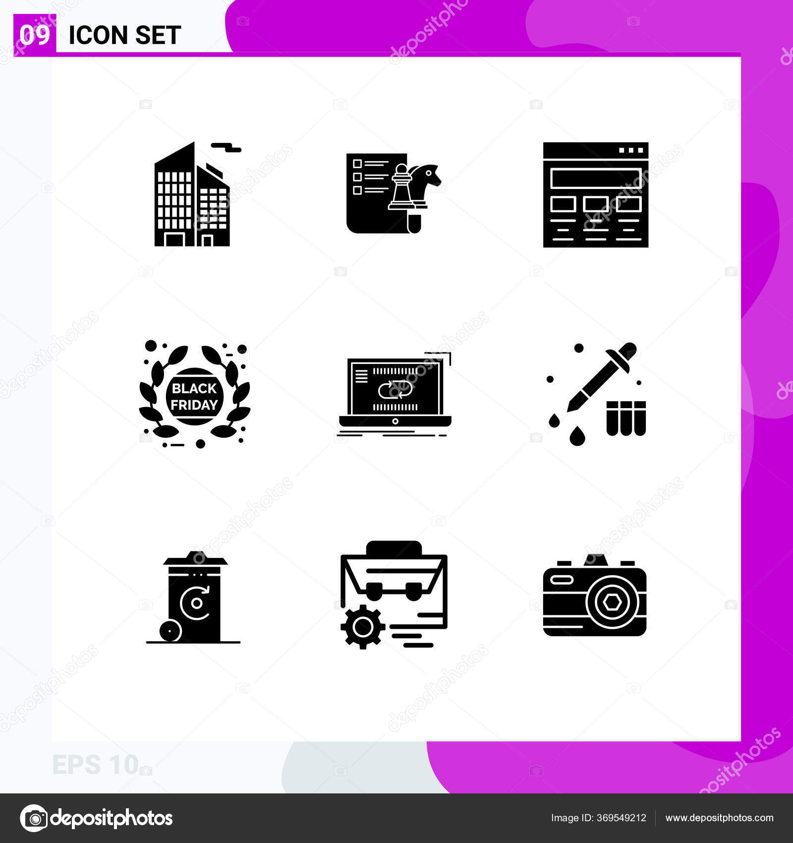 Set Vector Solid Glyphs Grid Communication Label Graphic Discount Tag ...