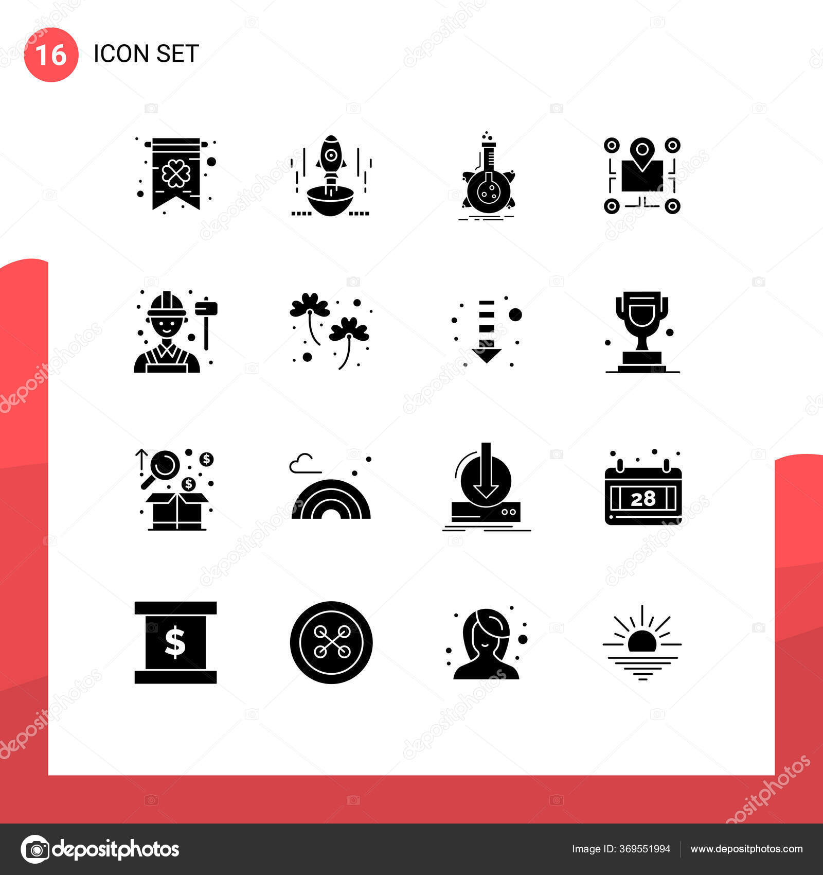 Thematic Vector Solid Glyphs Editable Symbols Area Map Spaceship Location Stock Vector by ...