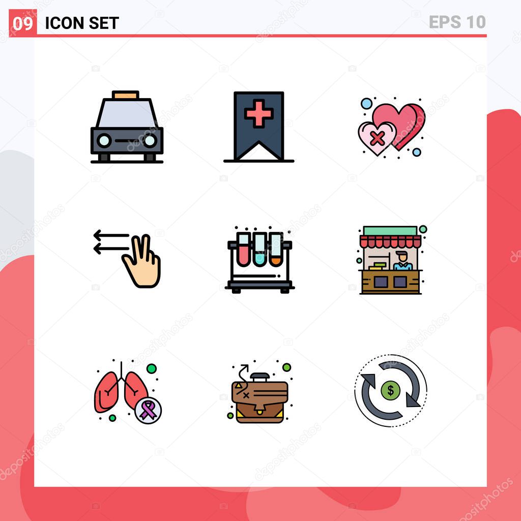 Móvil Interface Filledline Láminas de color conjunto de 9 Pictogramas ...