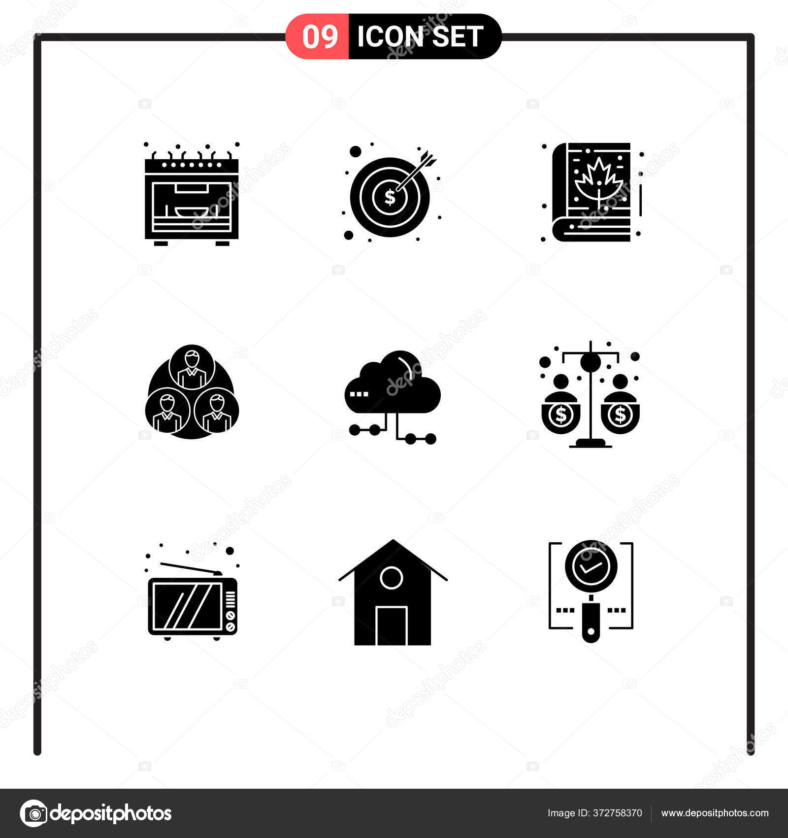 Solid Glyph Pack Universal Symbols Share Circle Autumn Clone Staff ...