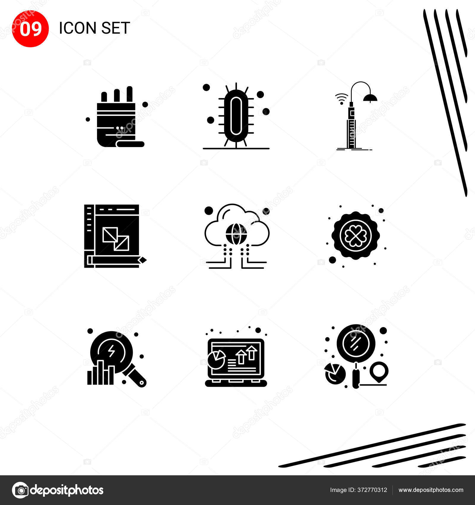 Pictogram Set Simple Solid Glyphs Panel Develop Study Coding Smart ...
