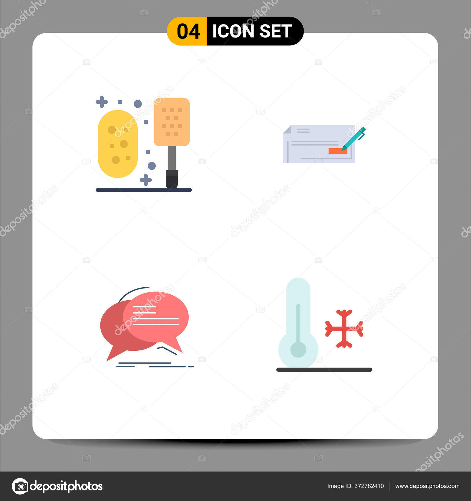 Universal Flat Icon Signs Symbols Bath Money Shower Bank Check Stock ...