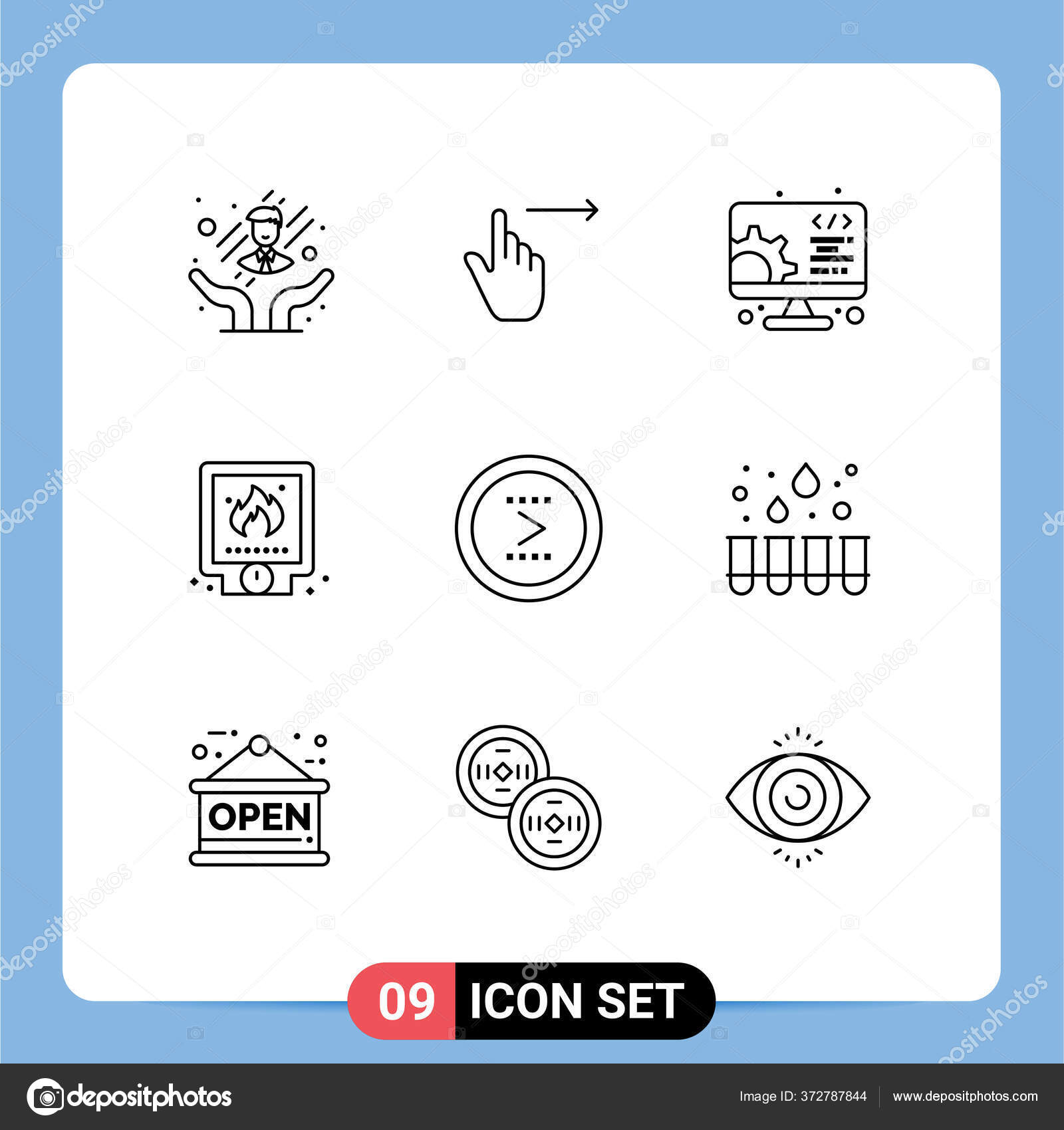 Mobile Interface Outline Set Pictograms Arrow System Development ...