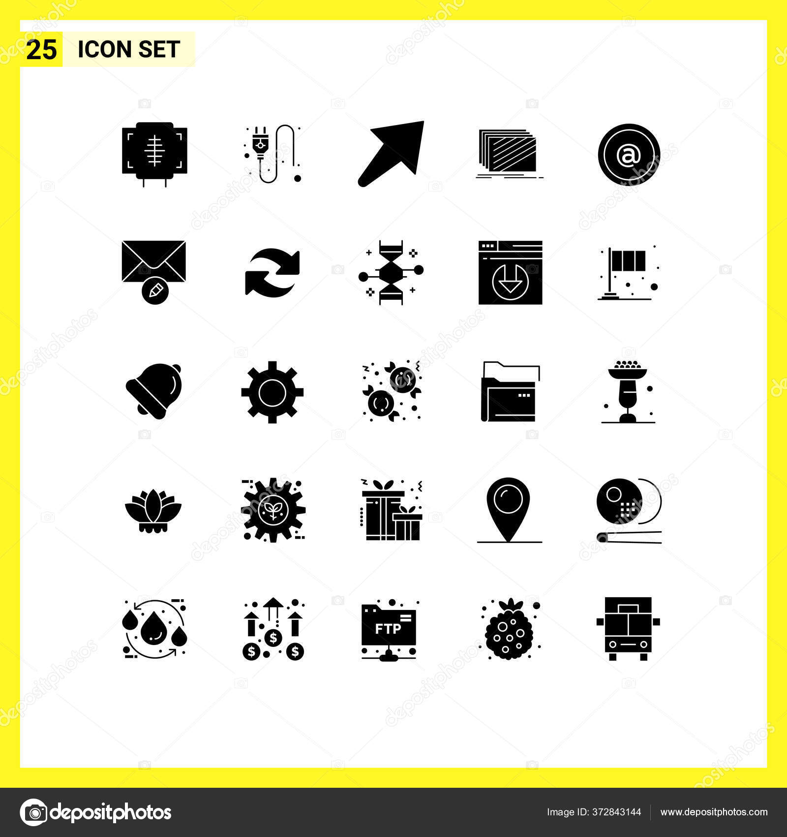 Thematic Vector Solid Glyphs Editable Symbols Email Textures Arrow Texture Stock Vector by ...