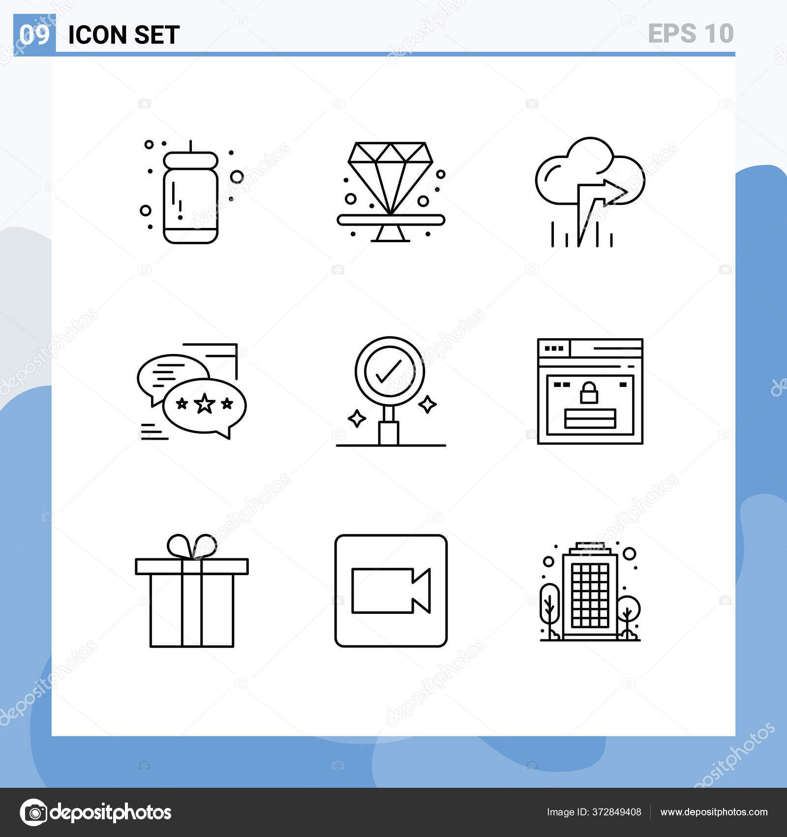 Conjunto Moderno Líneas Símbolos Como Hallazgo Sms Nube Mensajes ...